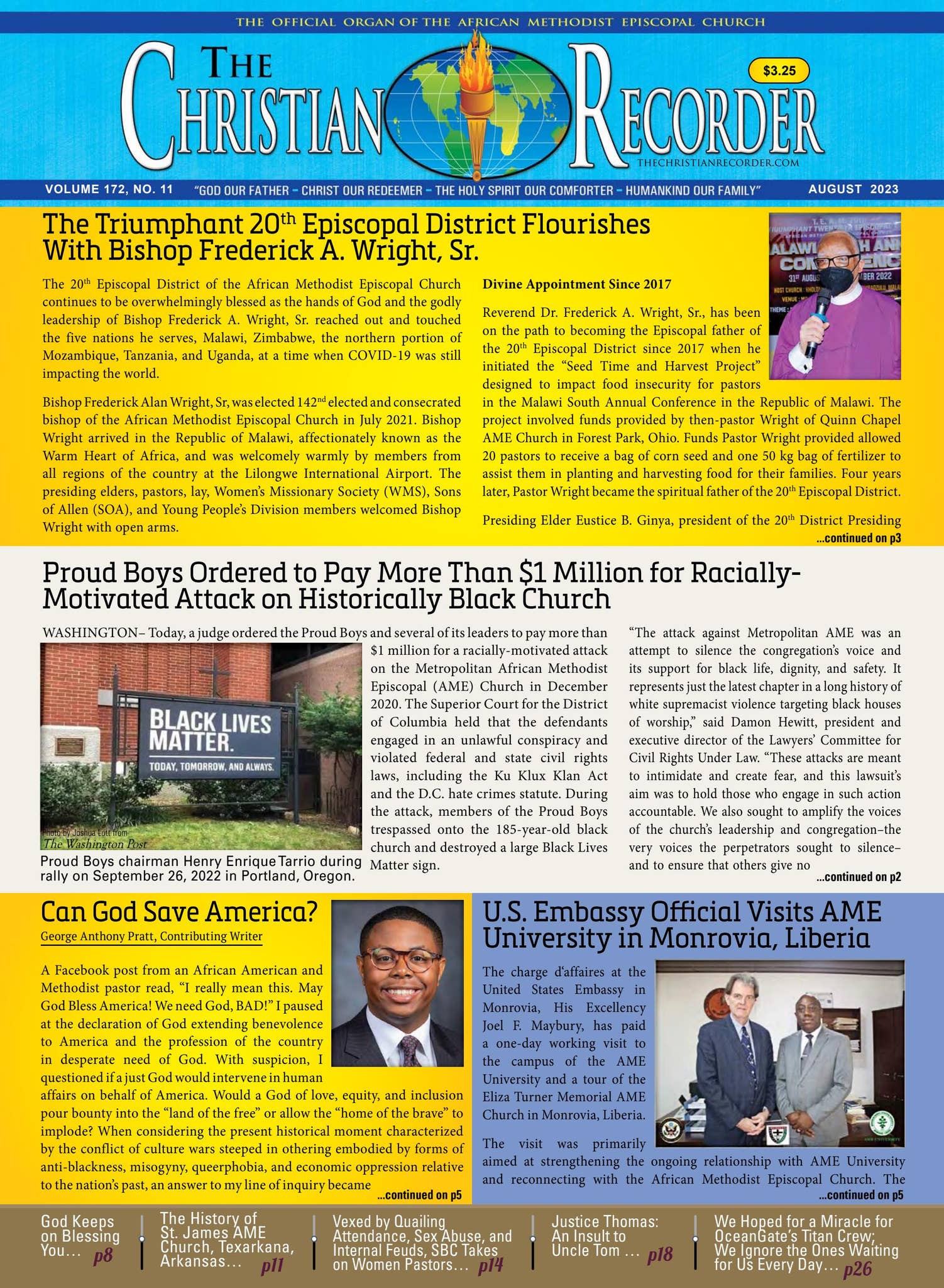 August 2023 Edition of The Christian Recorder by John Thomas III - Issuu