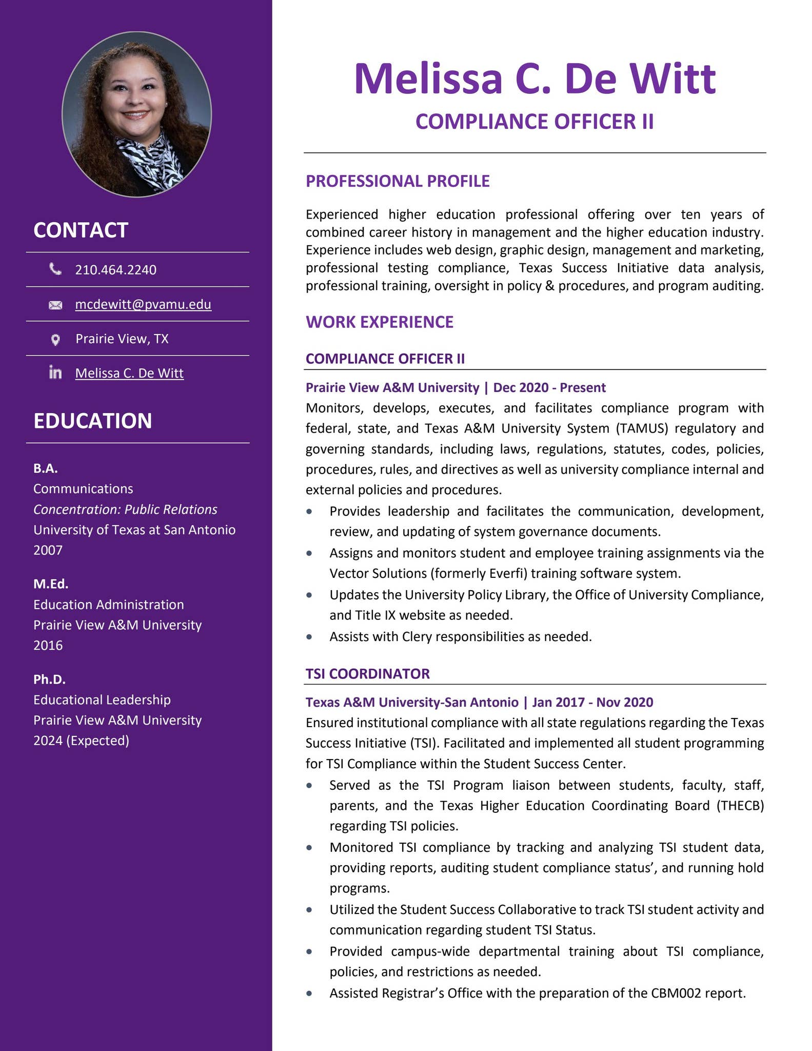 Melissa C. De Witt - Resume by mcdewitt - Issuu