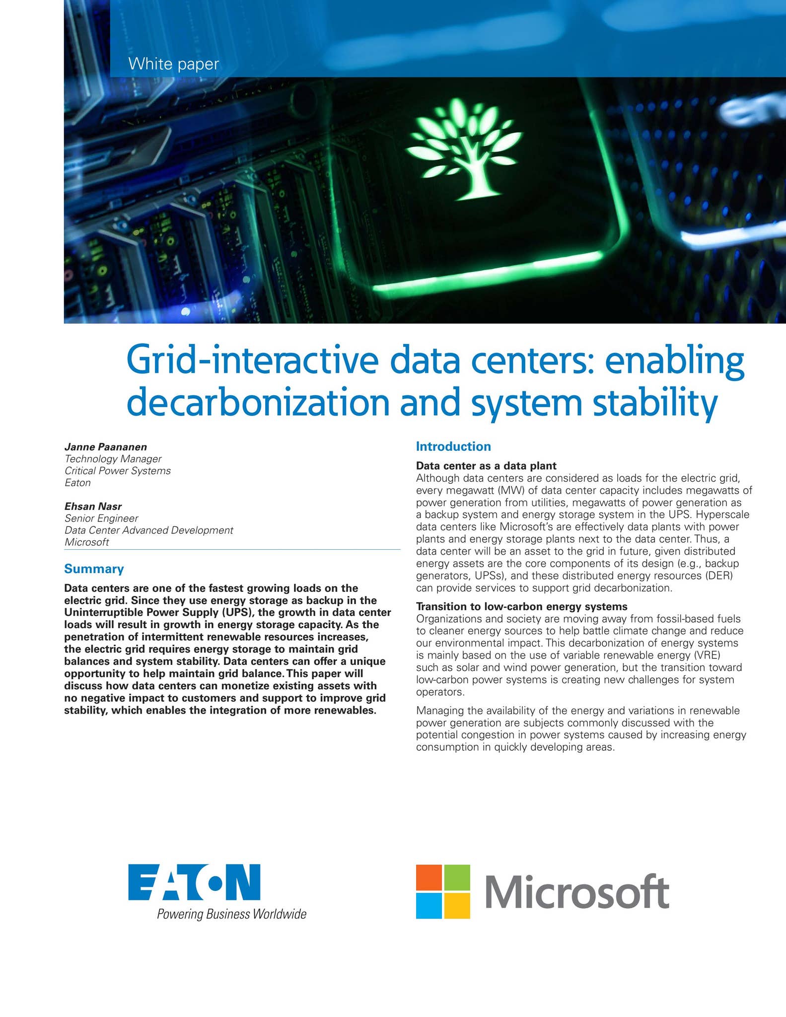 Grid-interactive data centers: Enabling decarbonization and system ...