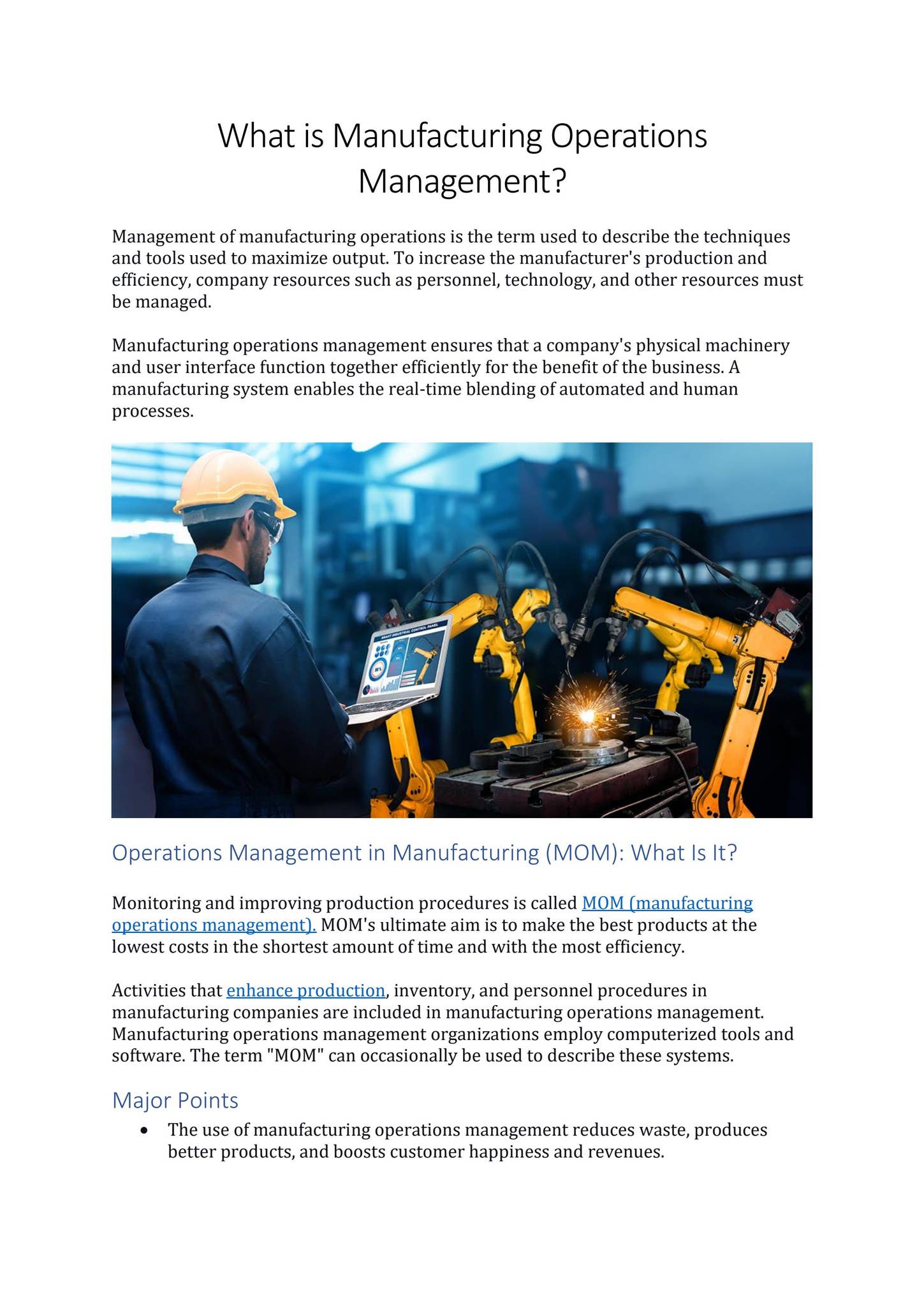 What is Manufacturing Operations Management? by Smart Factory Mom - Issuu