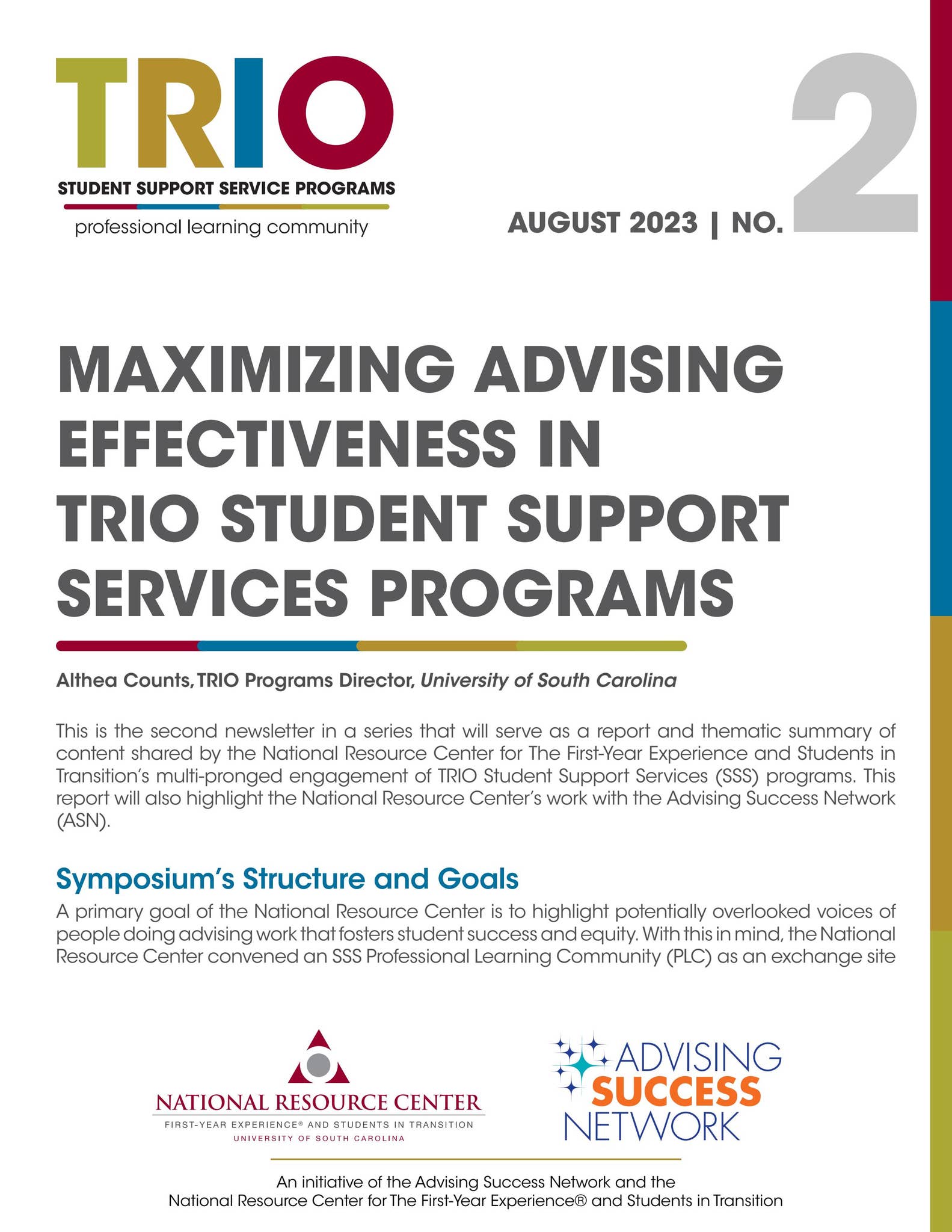 TRIO Newsletter No. 2 | Maximizing Advising Effectiveness in TRIO ...