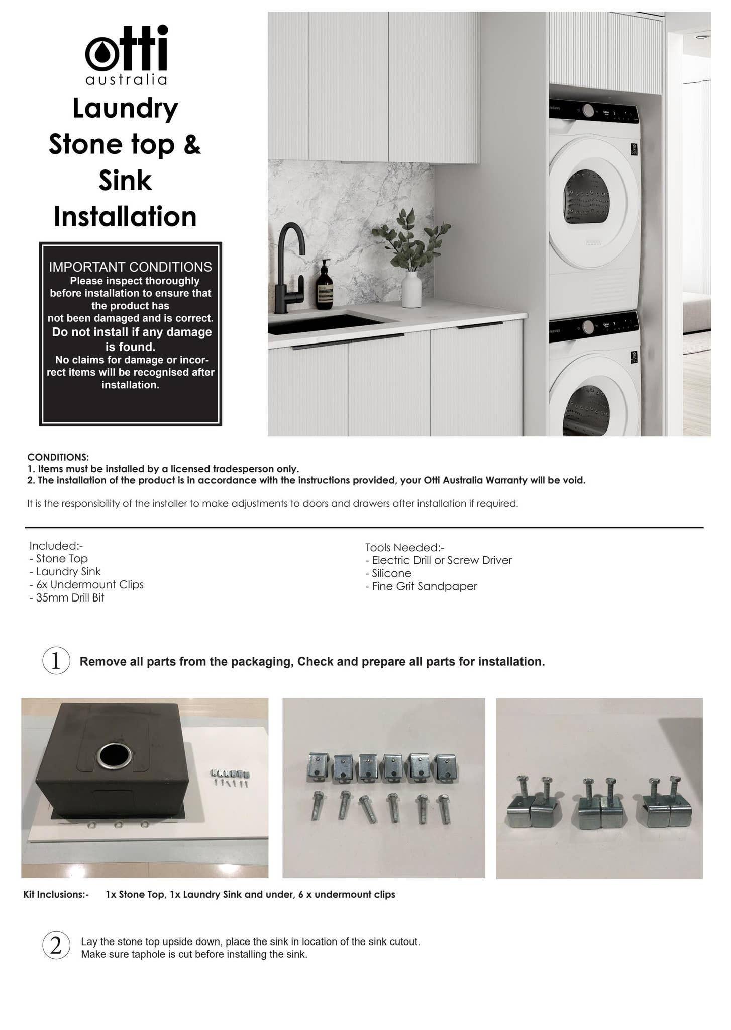 Laundry stone Top and kitchen sink installation by OTTI Australia - Issuu