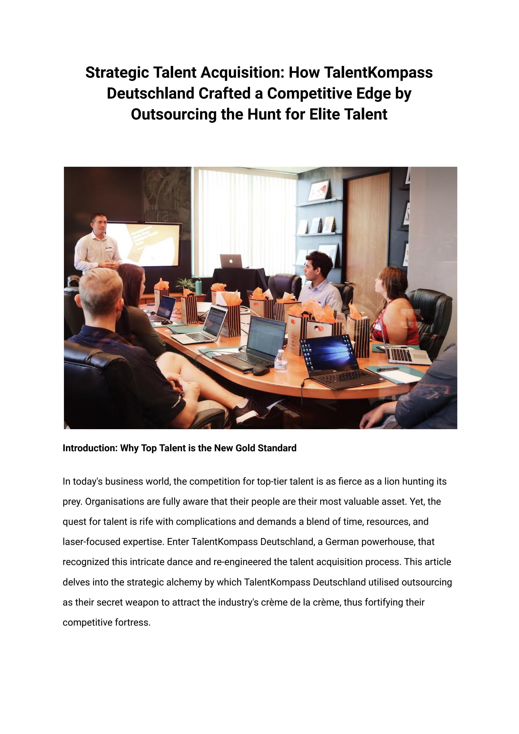 Strategic Talent Acquisition: TalentKompass Deutschland Crafted a ...