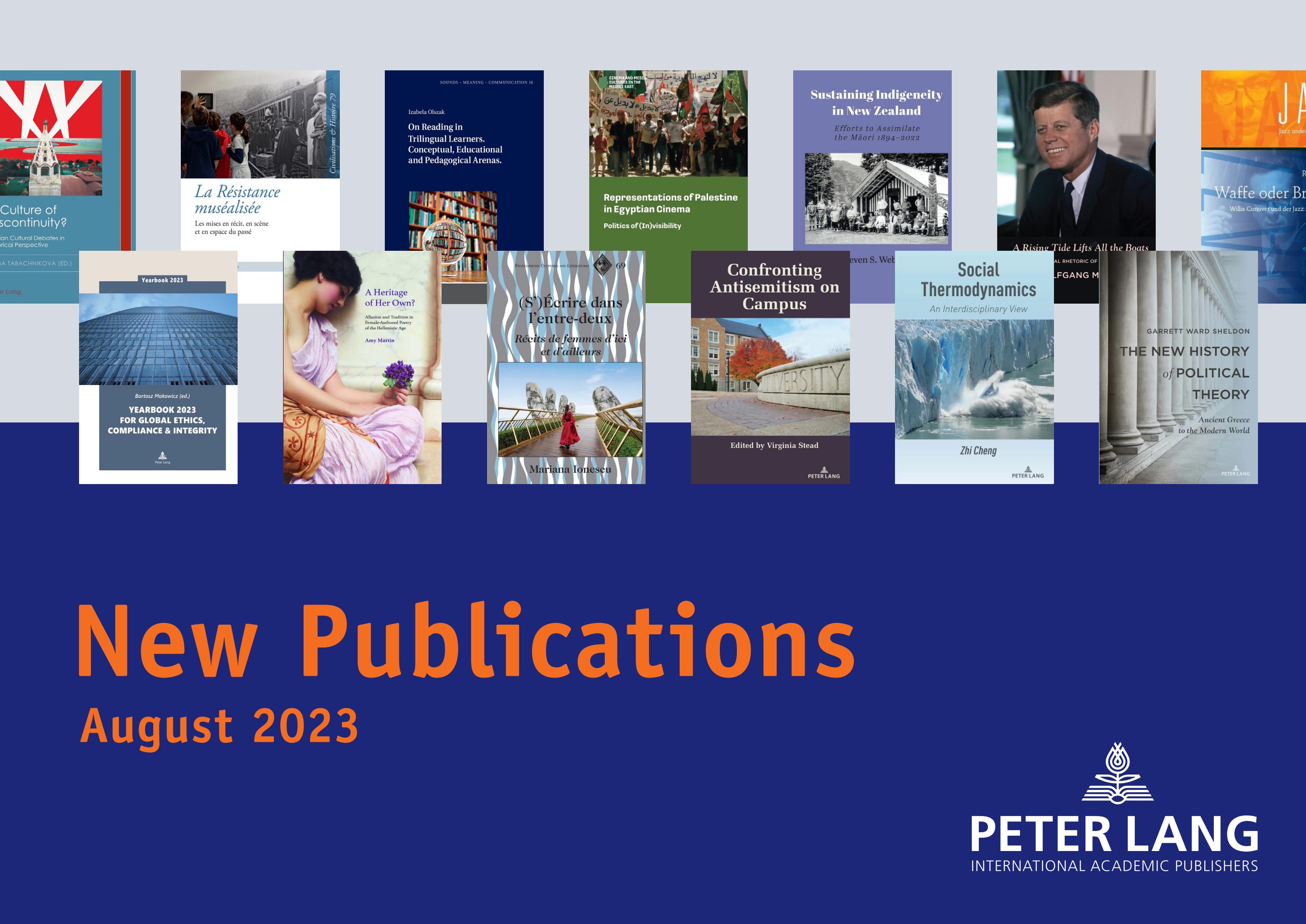 Peter Lang New Publications August 2023 by Peter Lang Publishing Group ...