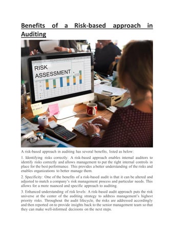 Benefits of a Risk-based approach in Auditing by Tax and Accounting ...