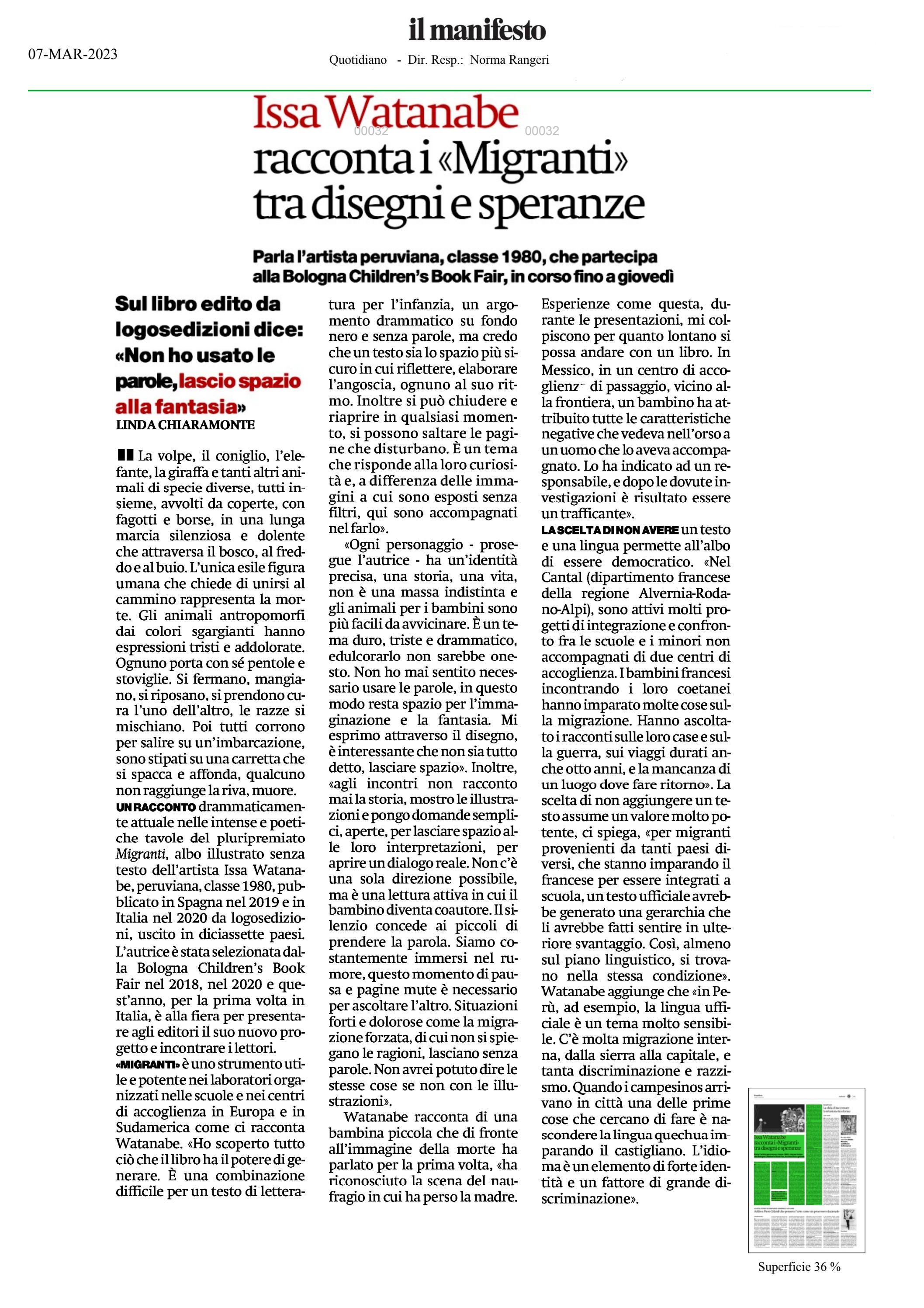 Issa Watanabe racconta i "Migranti" tra disegni e speranze by ...