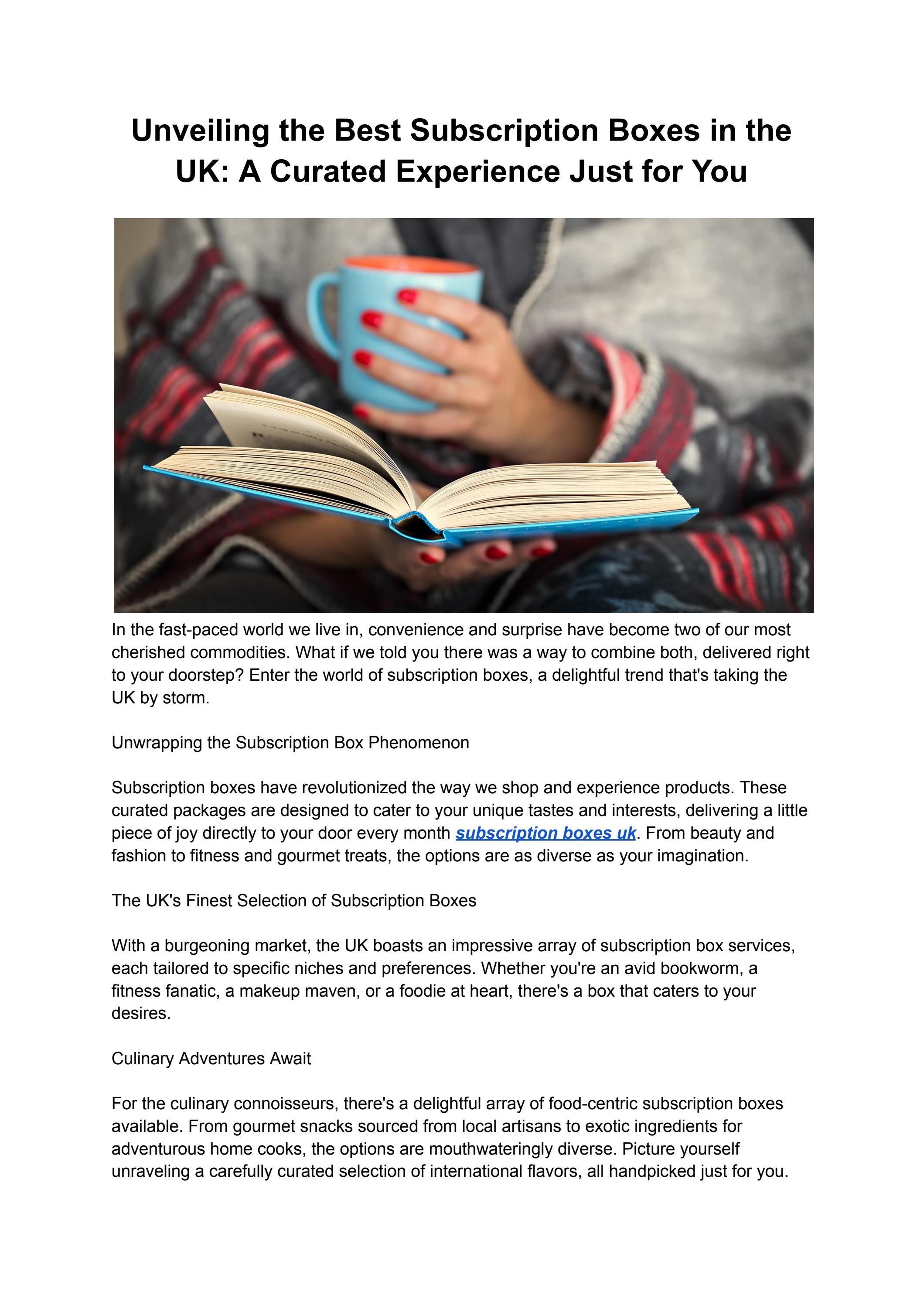 Unveiling the Best Subscription Boxes in the UK: A Curated Experience ...