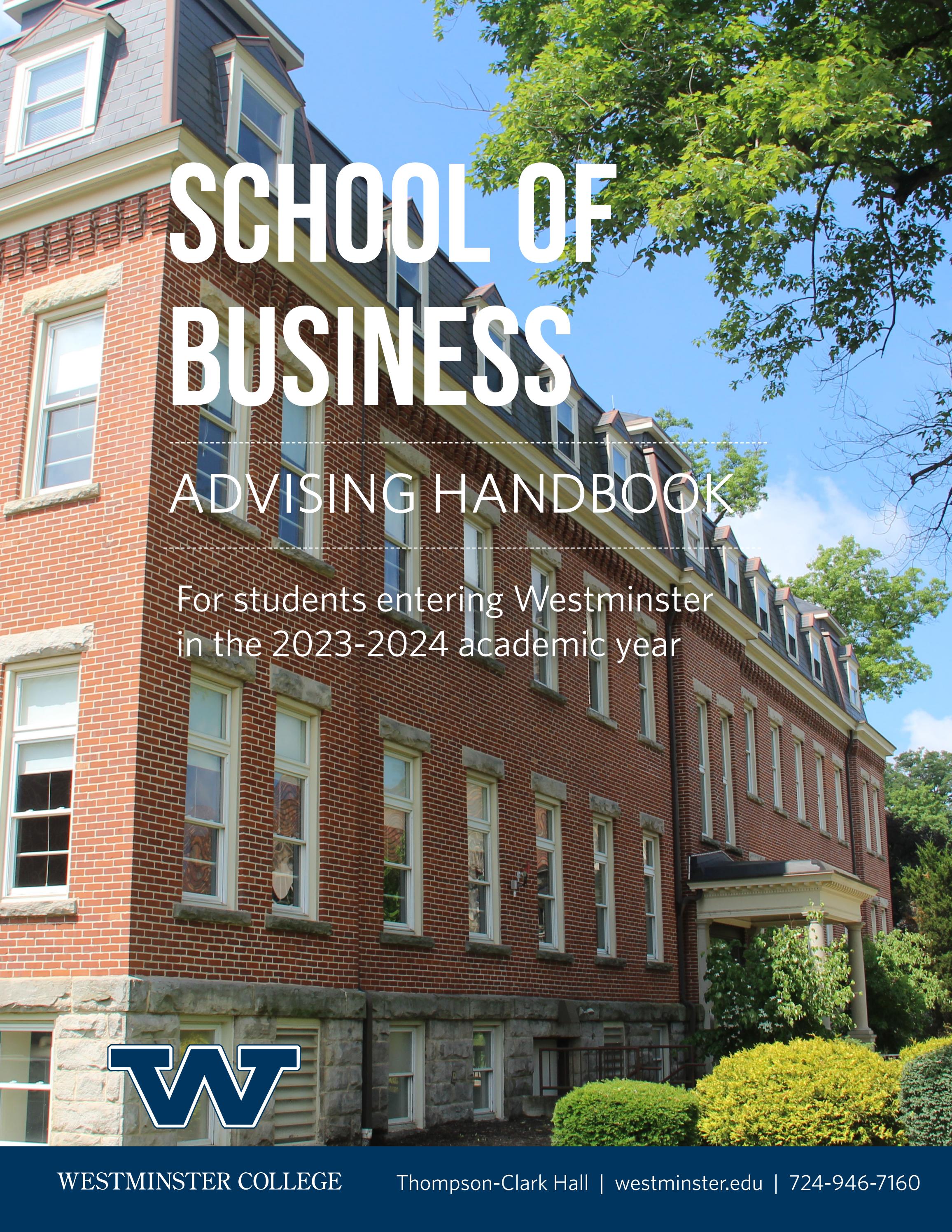 Westminster College School of Business Advising Handbook - 2023-2024 by ...