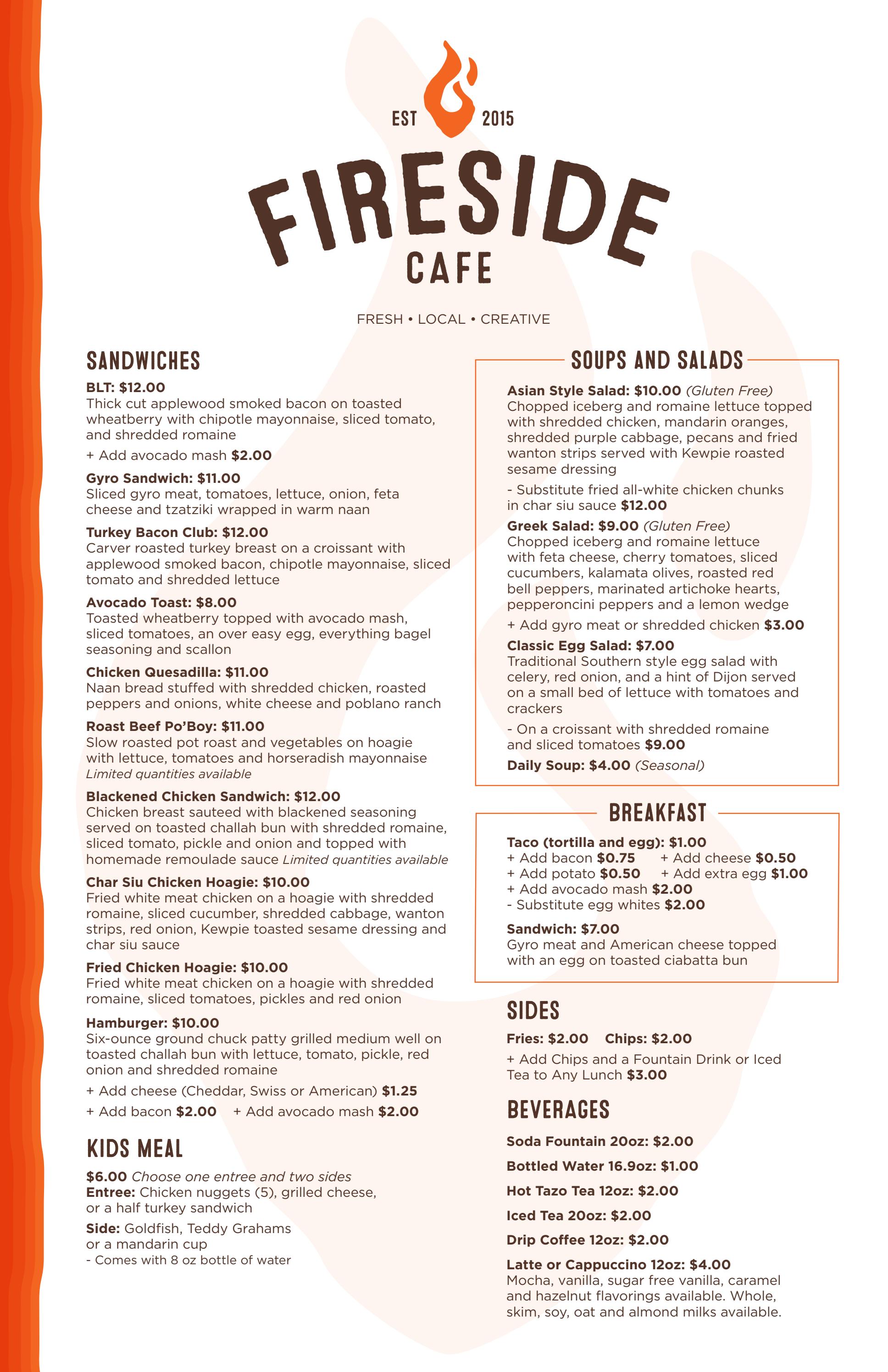 Fireside Cafe Menu - September 2023 by The Woodlands Methodist Church ...