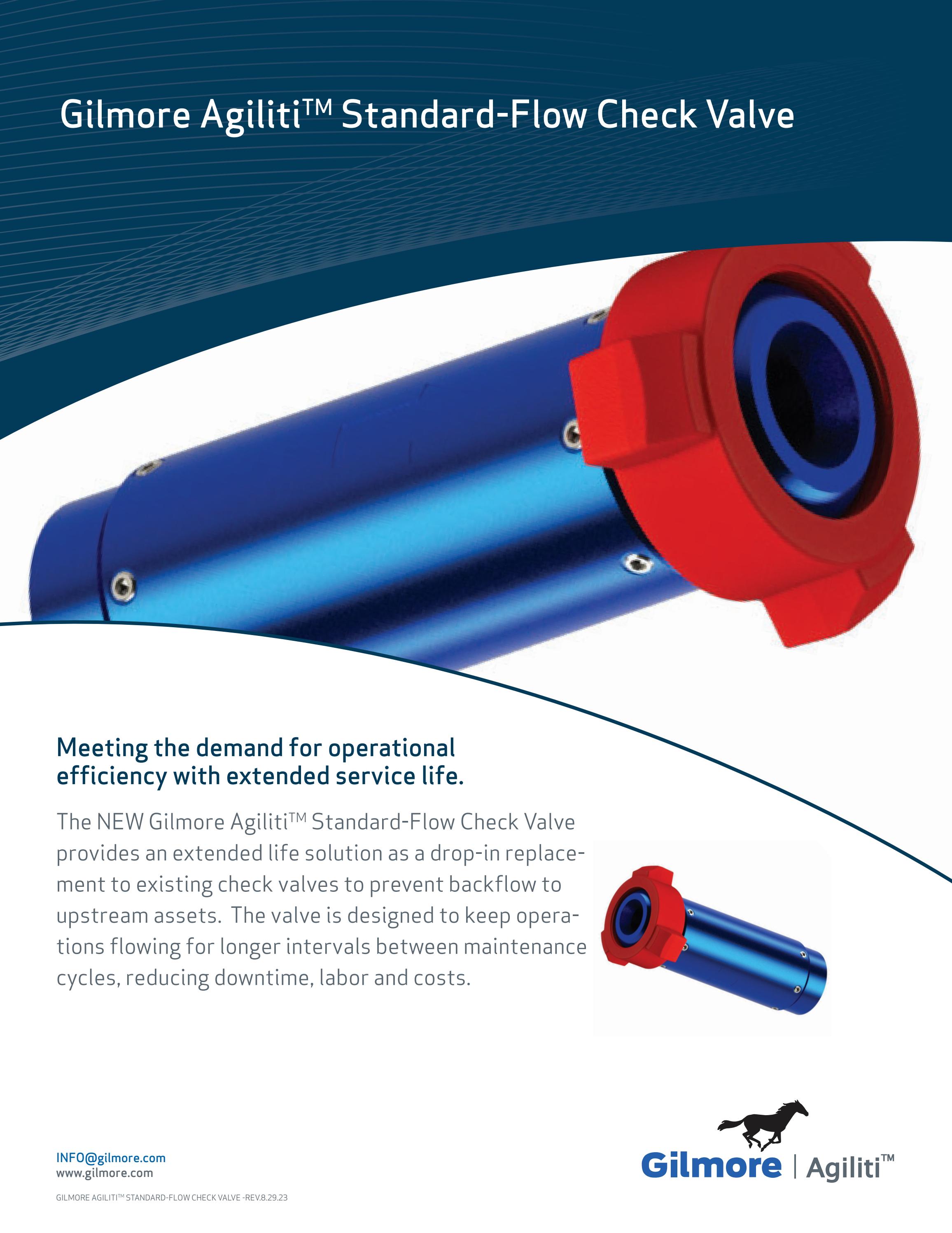 Gilmore Agiliti™ Standard-Flow Check Valve Product Sheet by Gilmore - Issuu