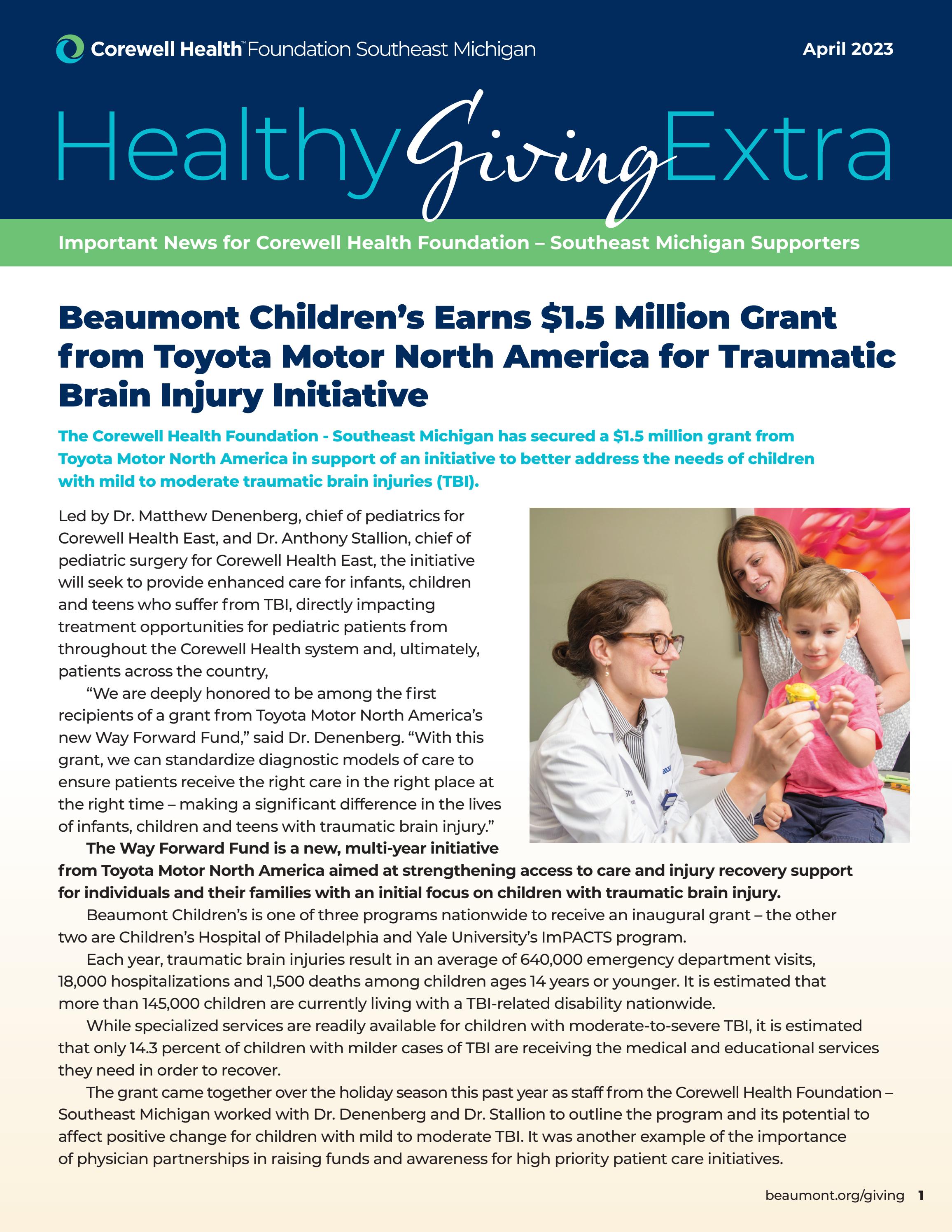 Healthy Giving Extra, April 2023 by Corewell Health - Issuu