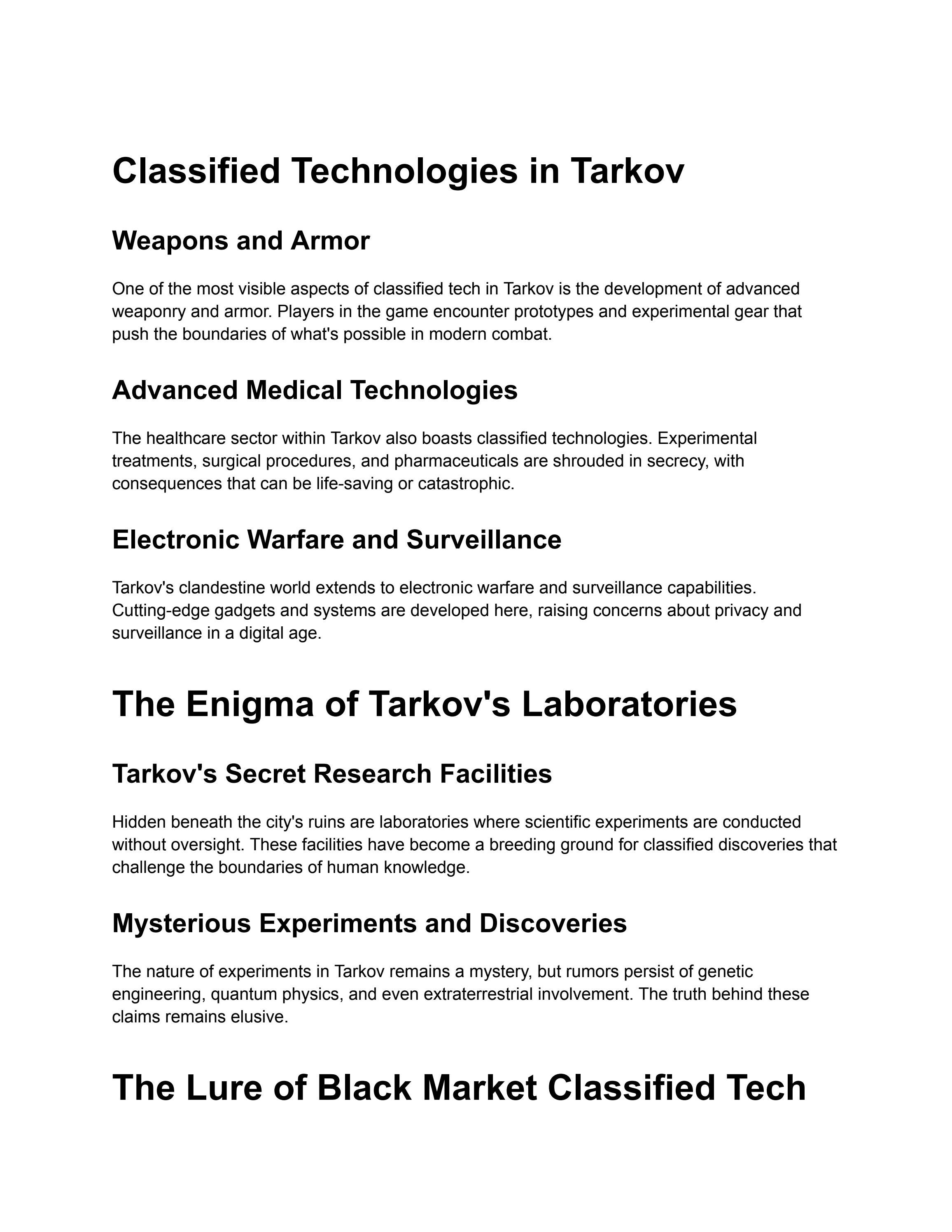 Classified Technologies Tarkov by Leonard - Issuu