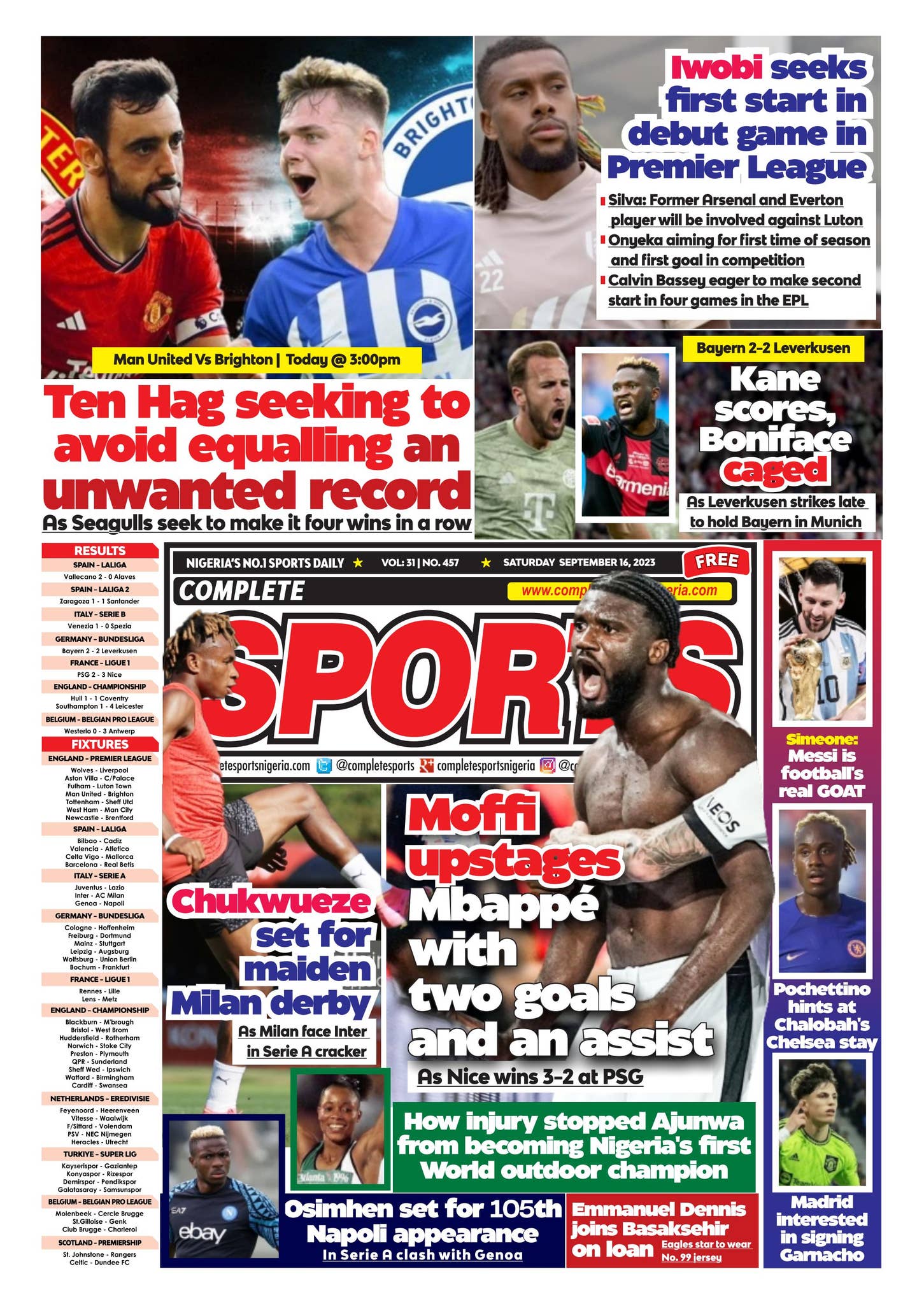 COMPLETE SPORTS - SATURDAY, SEP 16, 2023 by Complete Sports - Issuu