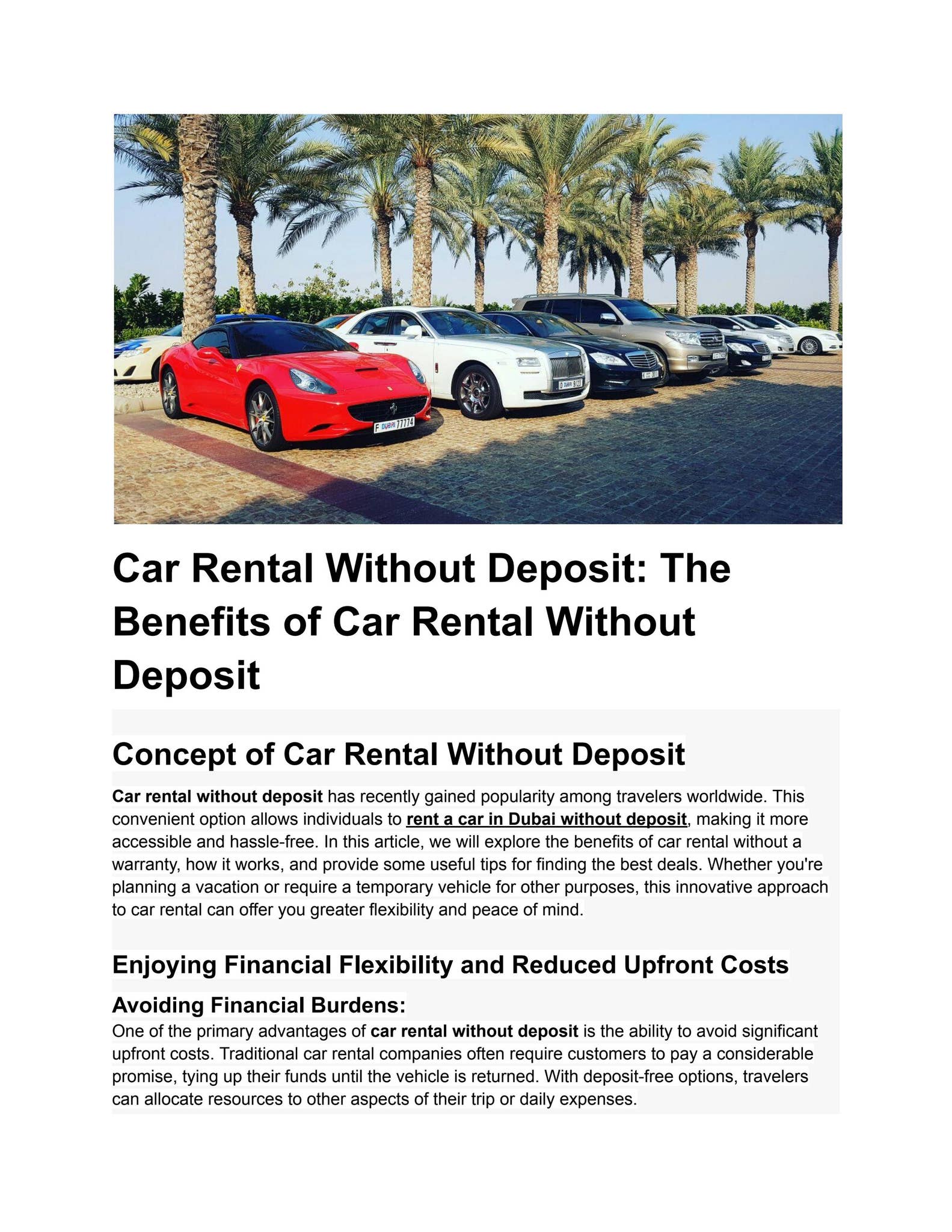 Car Rental Without Deposit: The Benefits of Car Rental Without Deposit ...