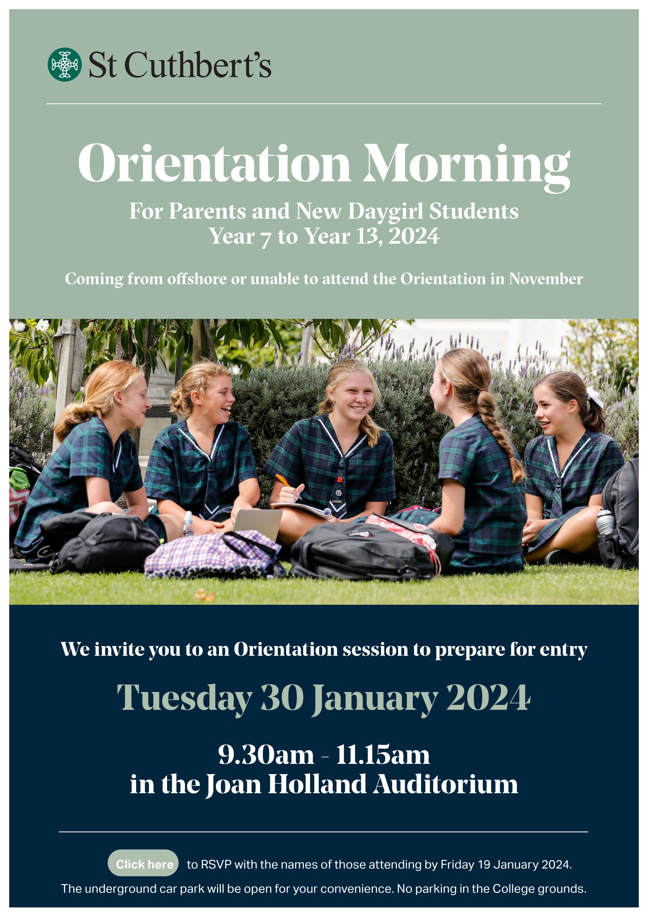 OFFSHORE Senior Day Orientation Invite by St Cuthbert's College - Issuu