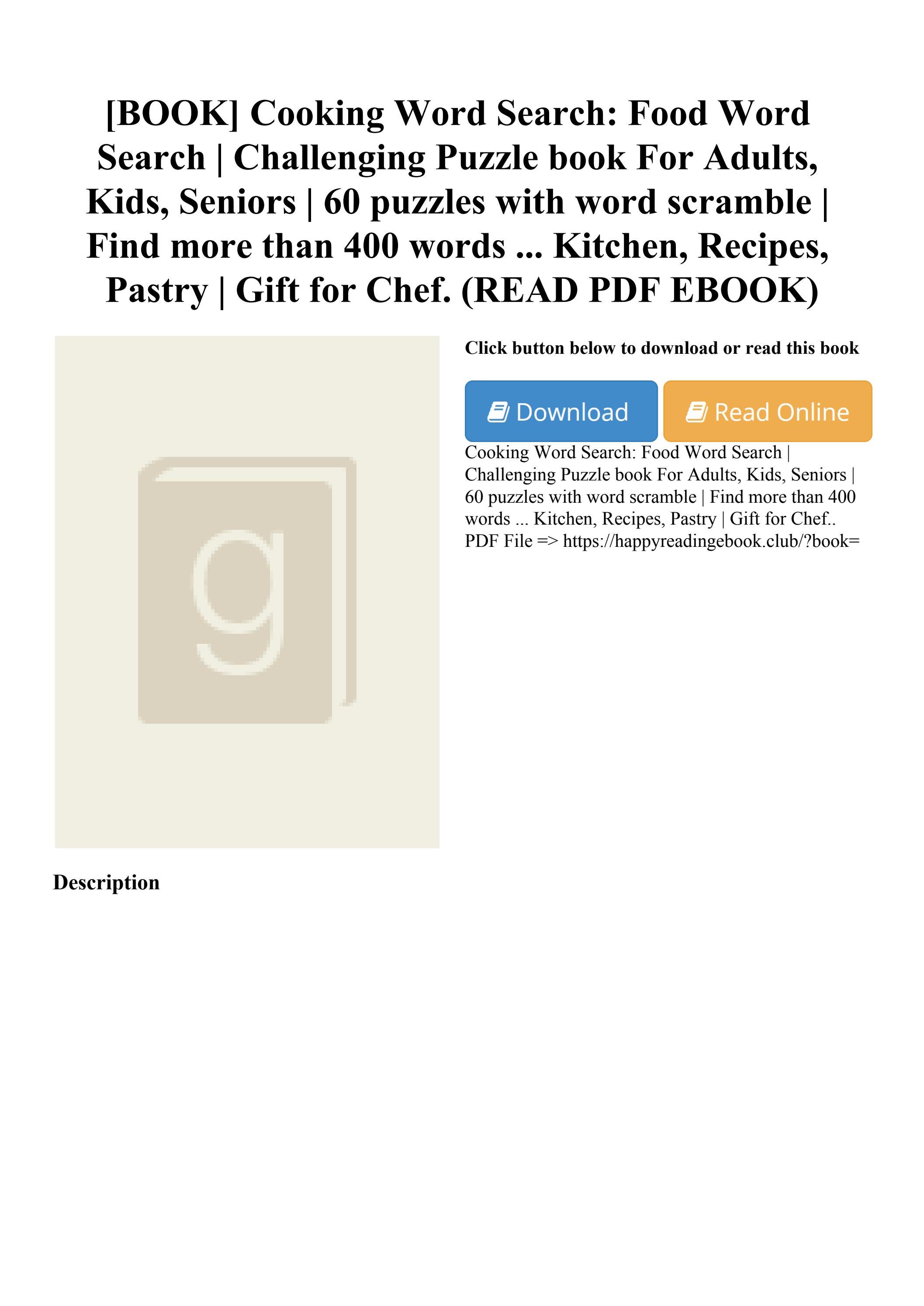 [BOOK] Cooking Word Search Food Word Search Challenging Puzzle book For ...