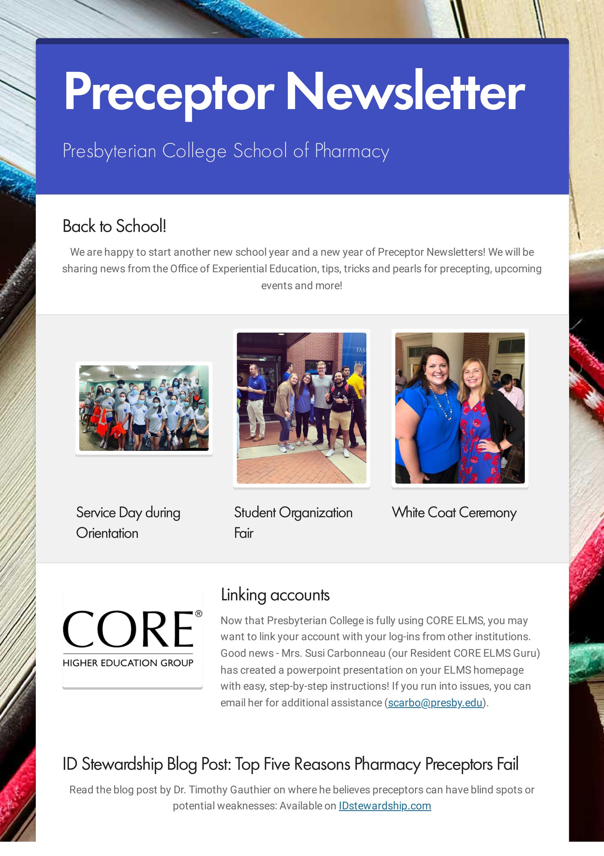 Preceptor Newsletter 09.16.2022 by Presbyterian College - Issuu