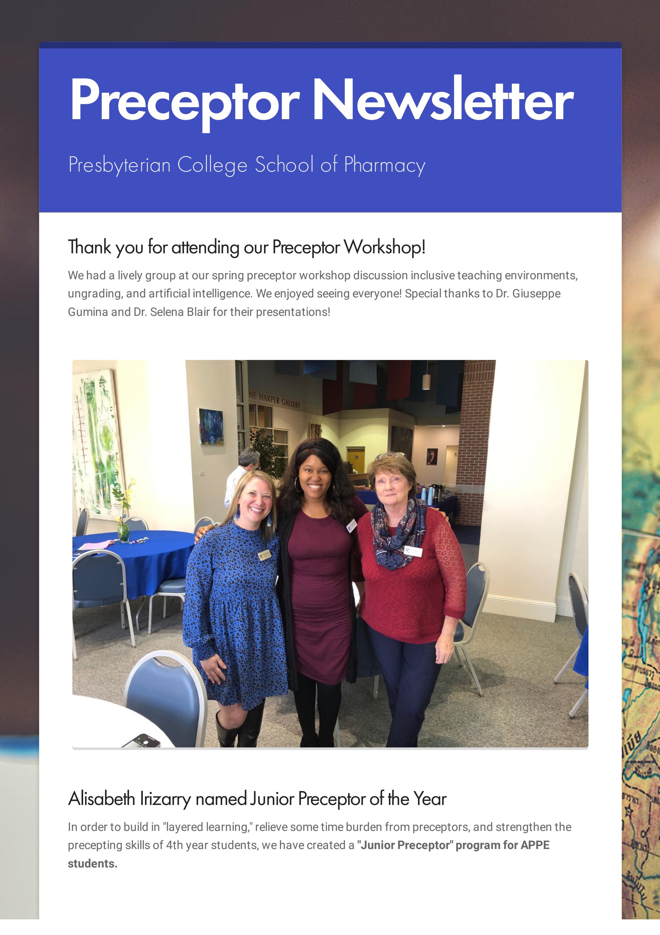 Preceptor Newsletter - 03.17.2023 by Presbyterian College - Issuu