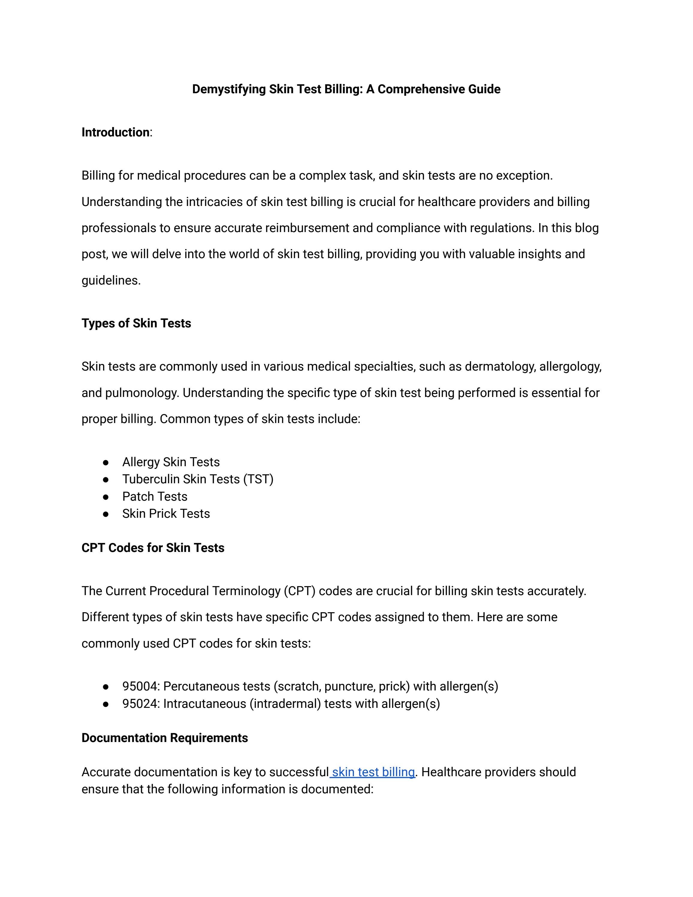 The Truth About Same Day Office Visit And Skin Test Billing By