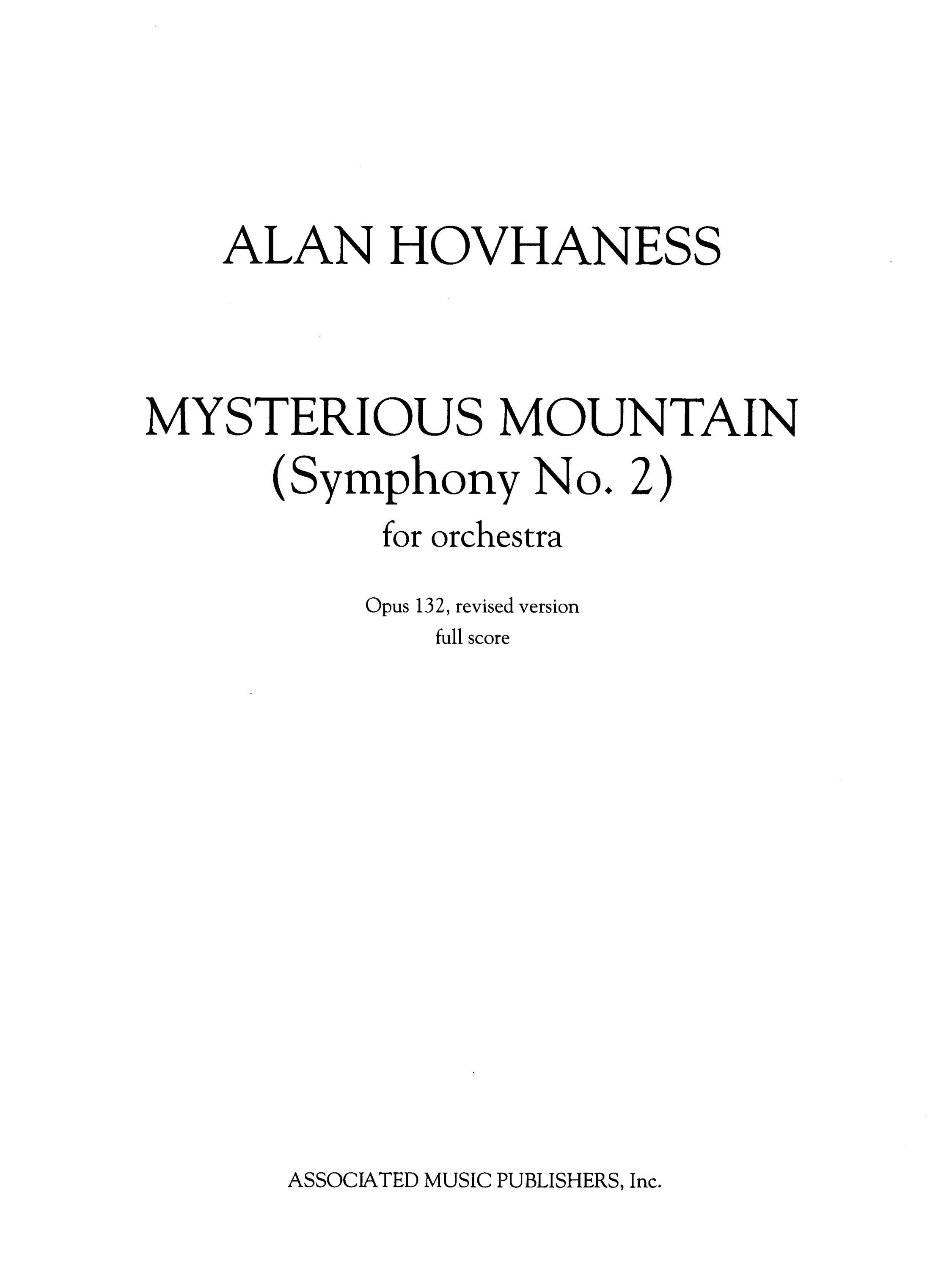 Hovhaness Mysterious Mountain (Symphony No.2) by ScoresOnDemand - Issuu
