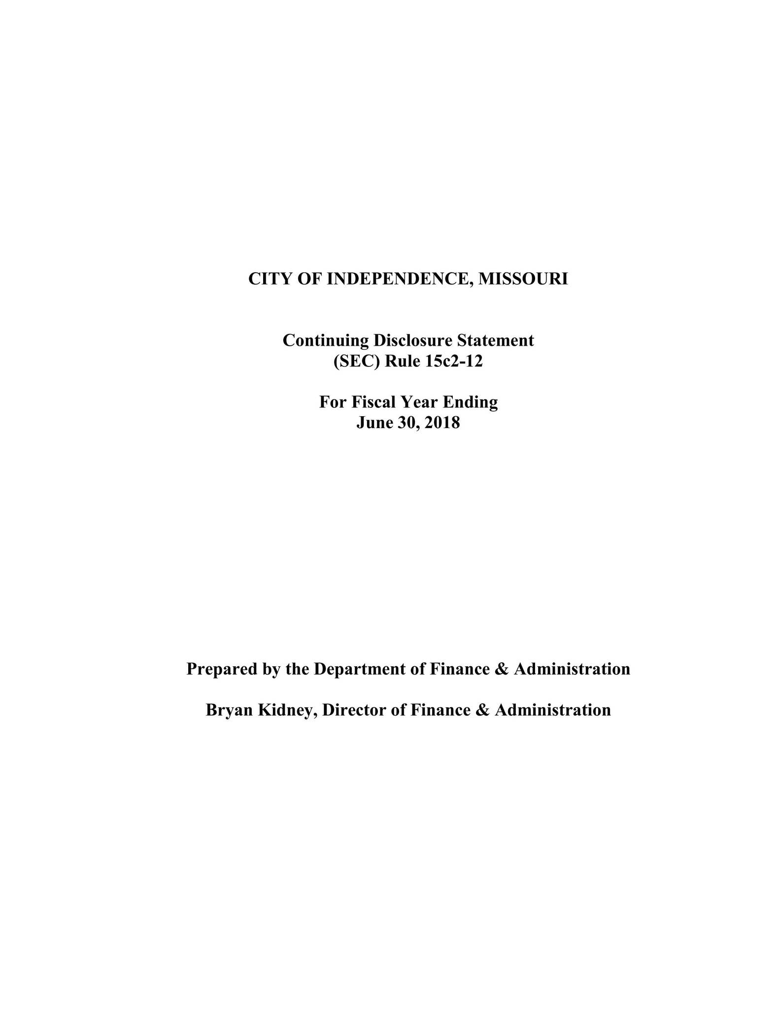 2017-2018 Continuing Disclosure by cityofindepmo - Issuu