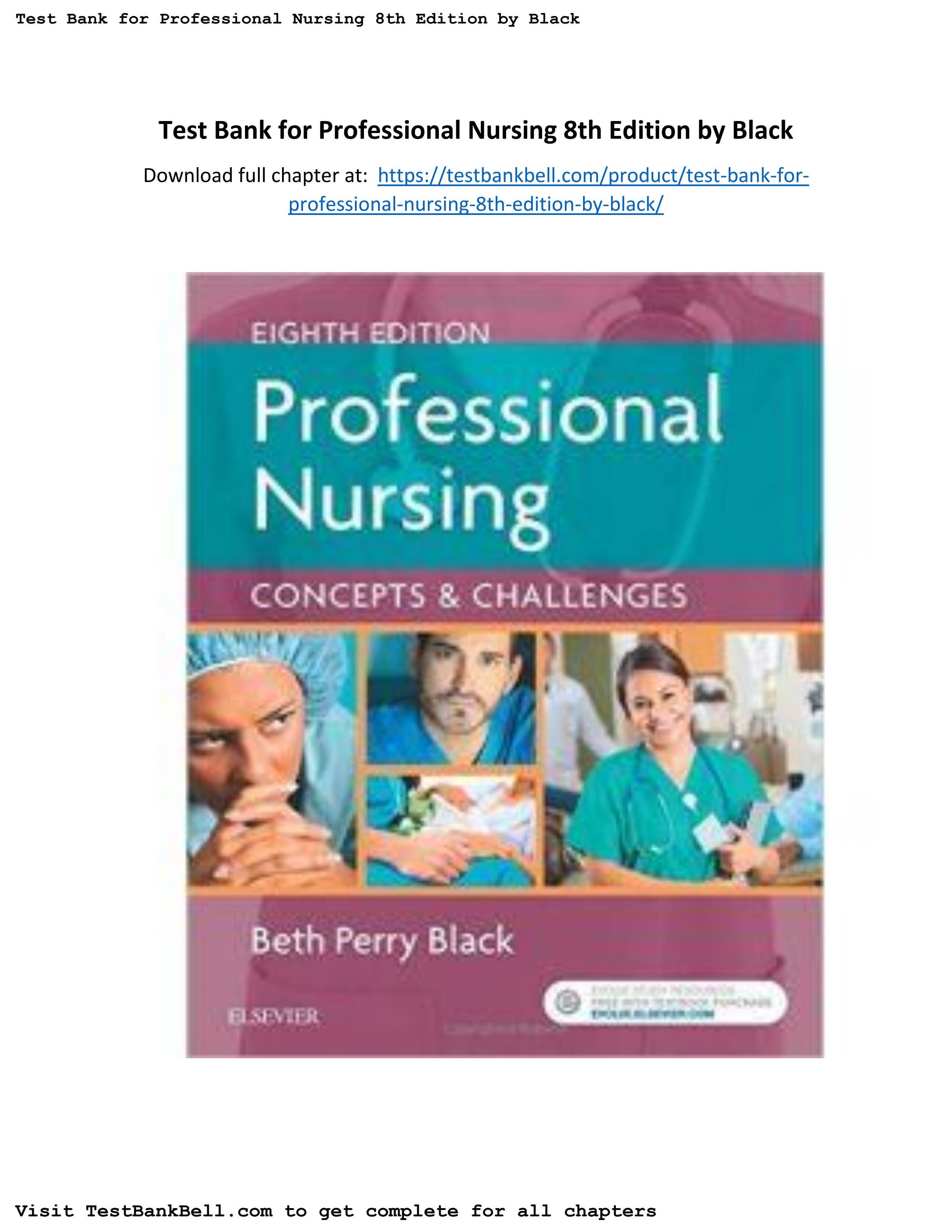 Test bank for professional nursing 8th edition by black by julia ...
