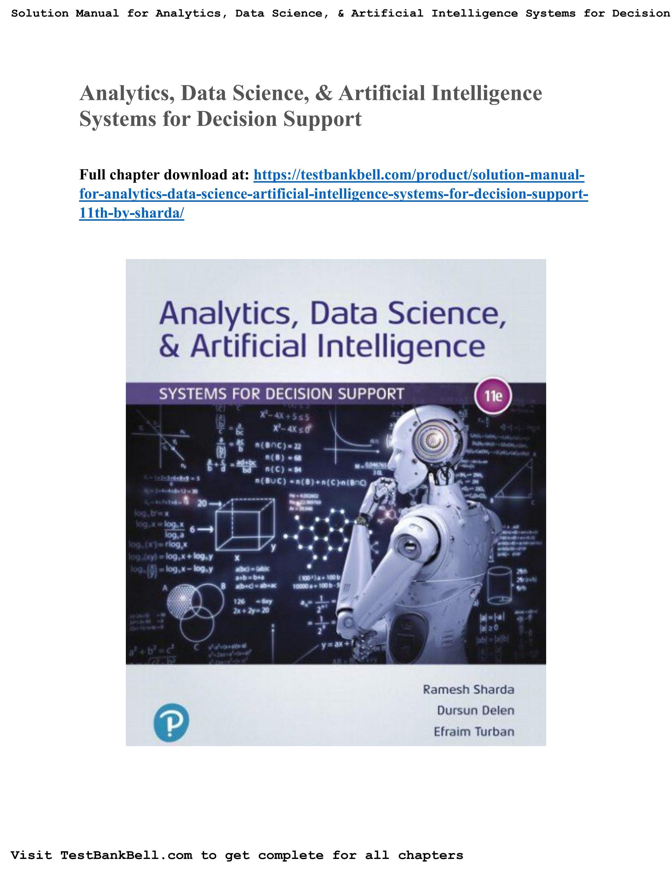 Solution manual for analytics data science artificial intelligence ...