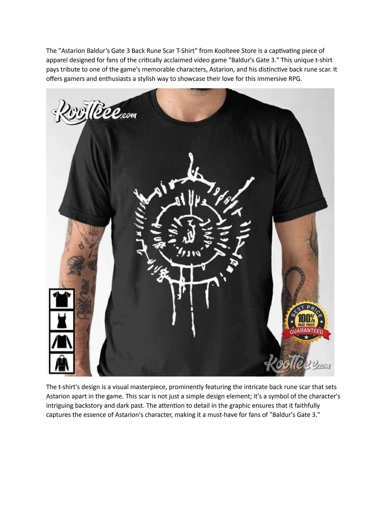 Astarion Baldur’s Gate 3 Back Rune Scar T-Shirt by Koolteee - Issuu