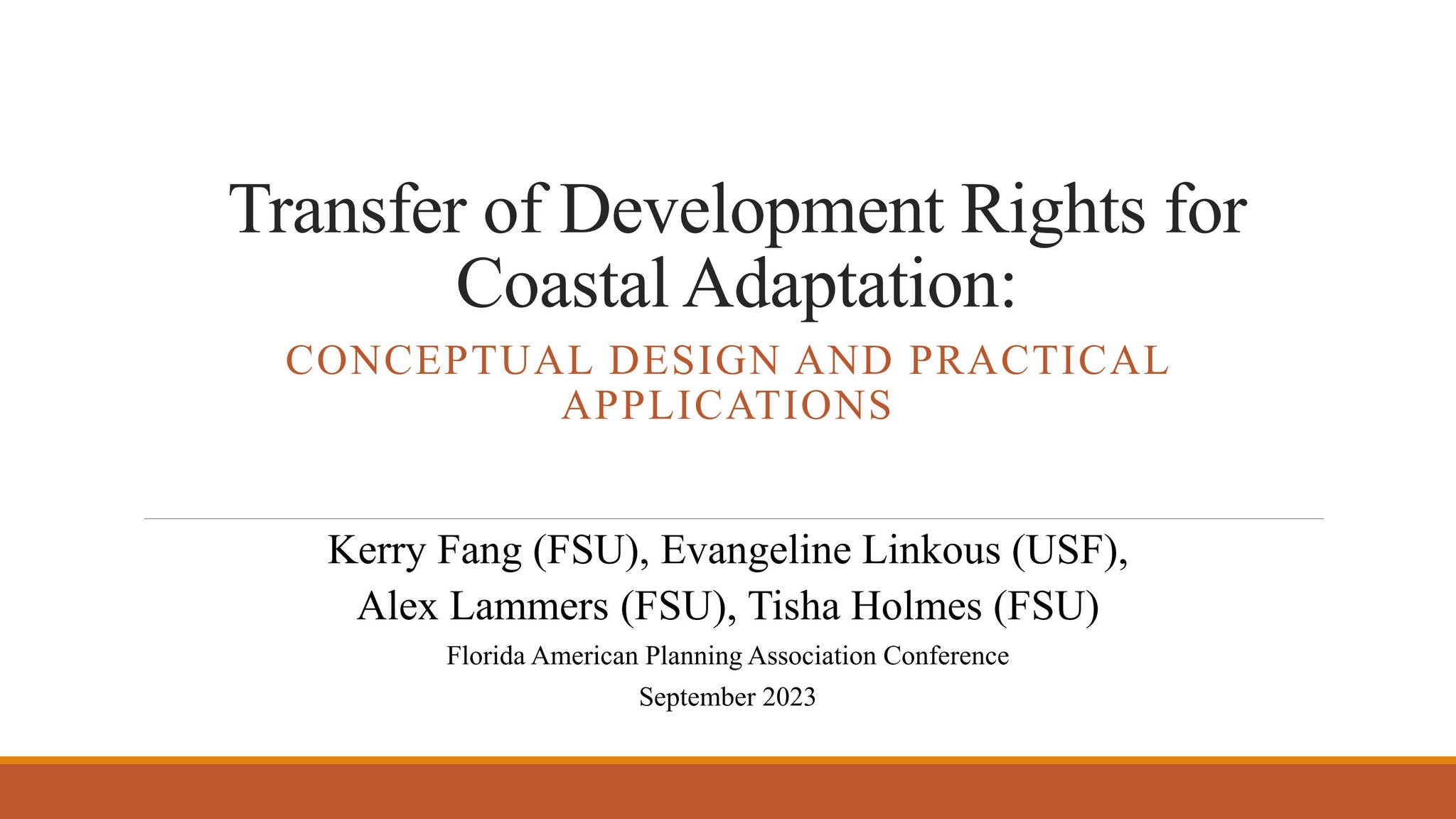 Transfer of Development Rights for Managed Coastal Retreat Conceptual ...