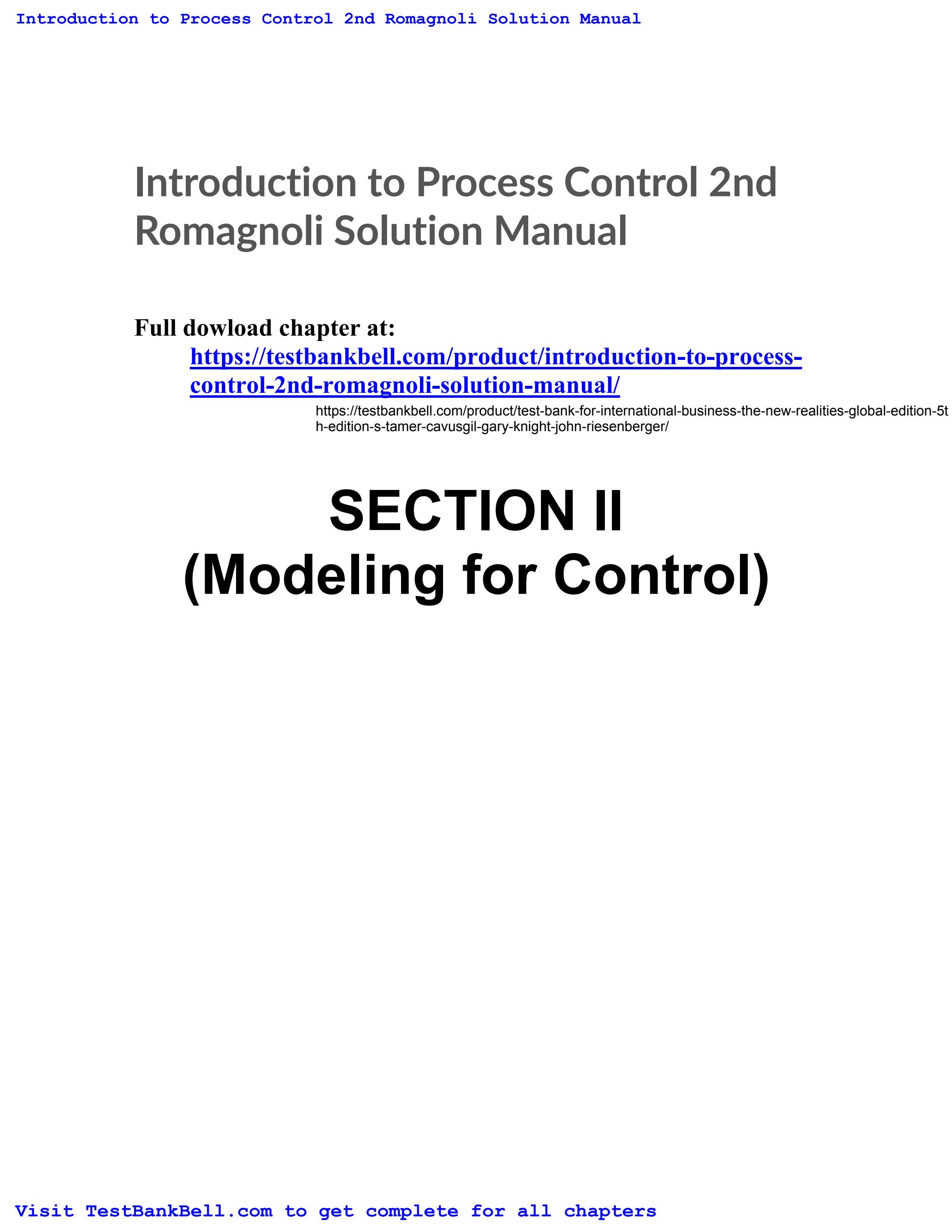 Introduction to process control 2nd romagnoli solution manual by donna ...