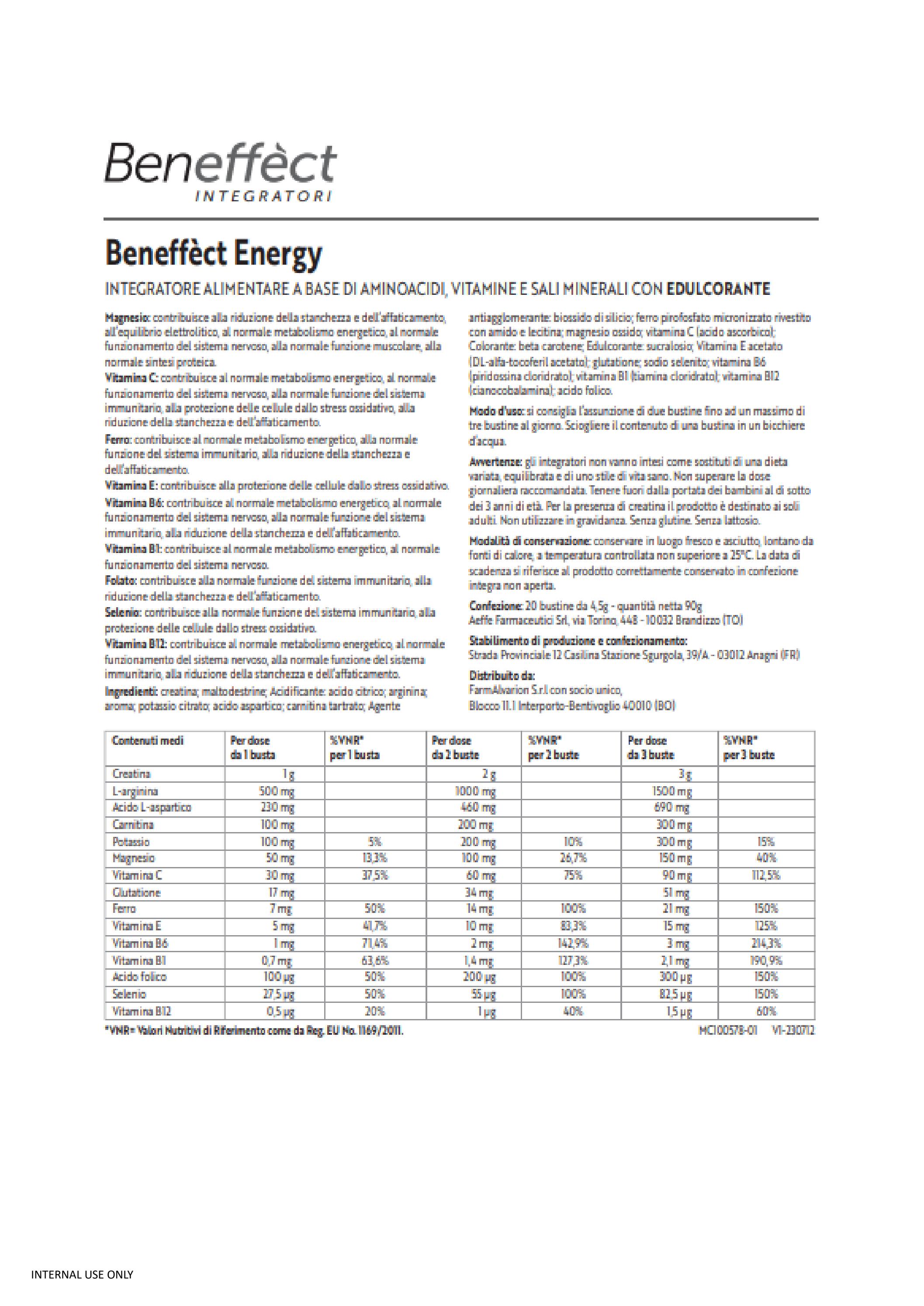 Beneffect Energy - Foglio illustrativo by Admenta Italia - Issuu