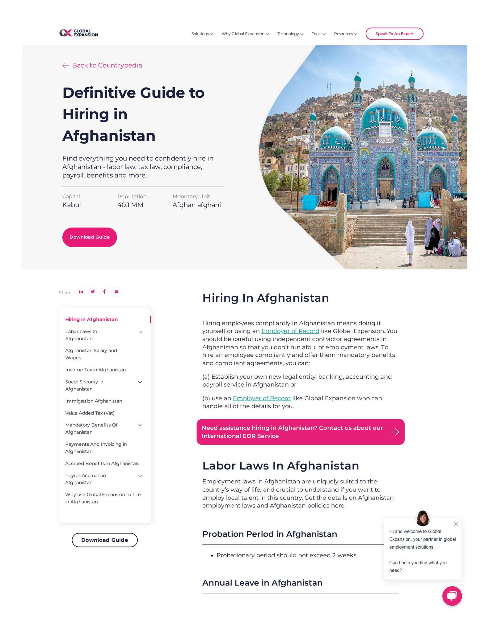 Employment Guide to Hiring in Afghanistan | Salary, Laws & Taxes by ...