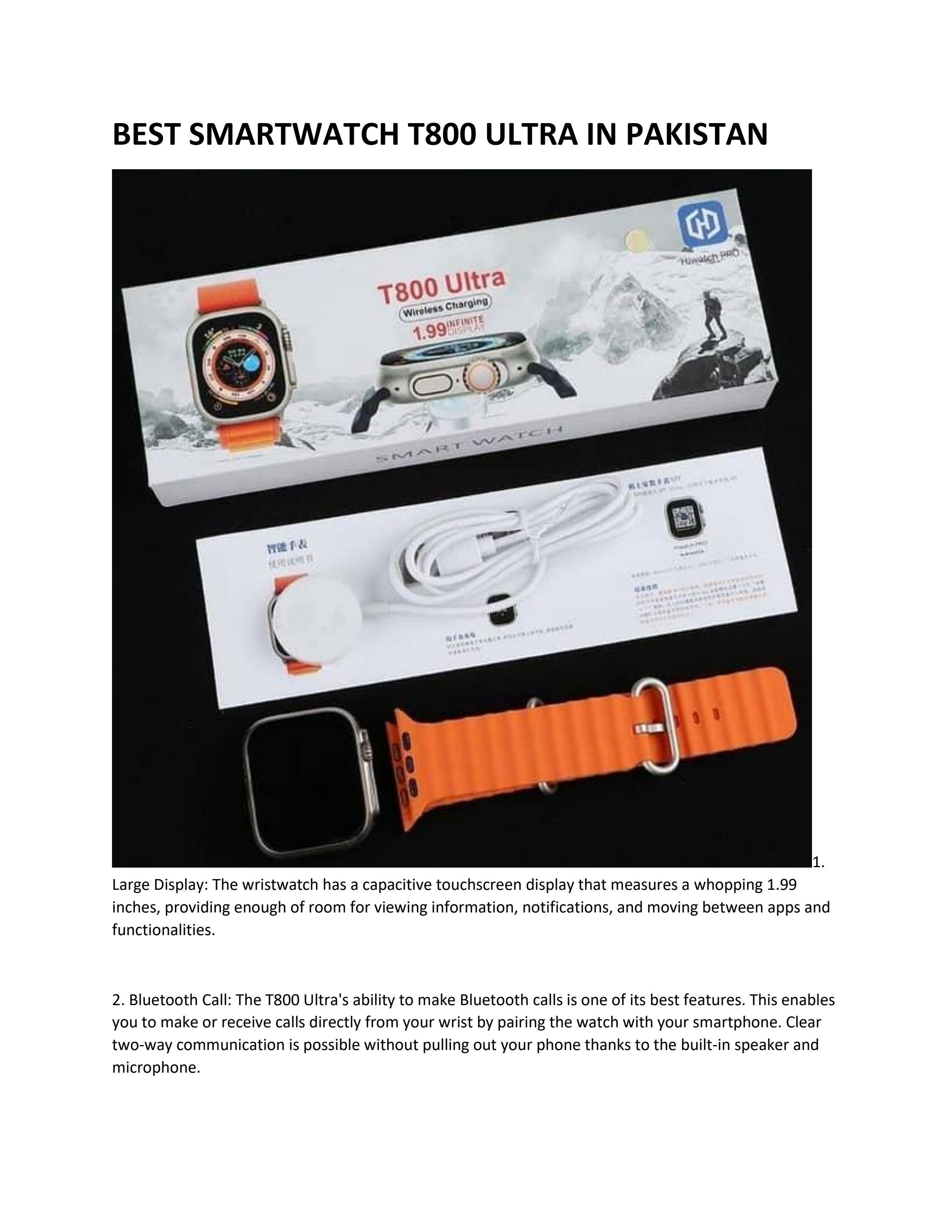 BEST SMARTWATCH T800 ULTRA IN PAKISTAN by nedaj1122 - Issuu