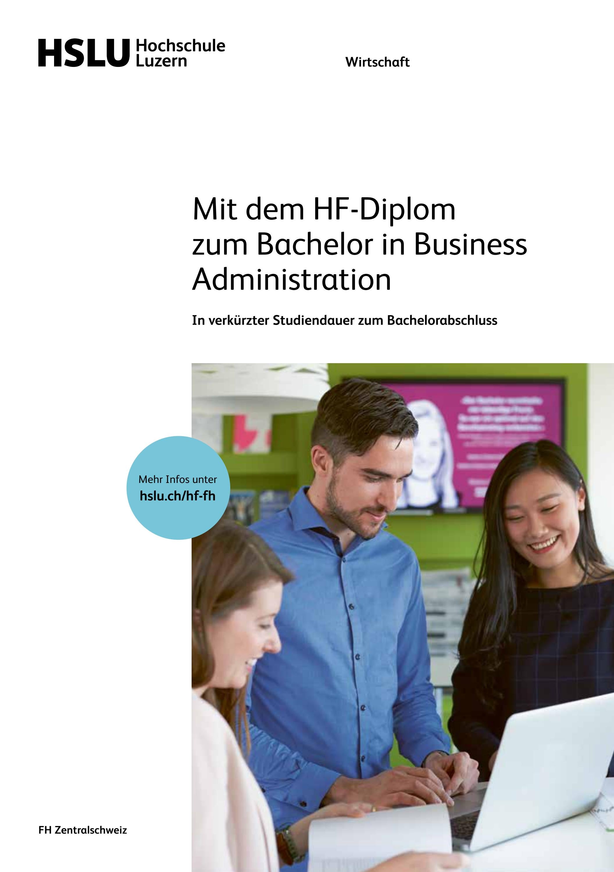 Mit dem HF-Diplom zum Bachelor in Business Administration by Hochschule ...