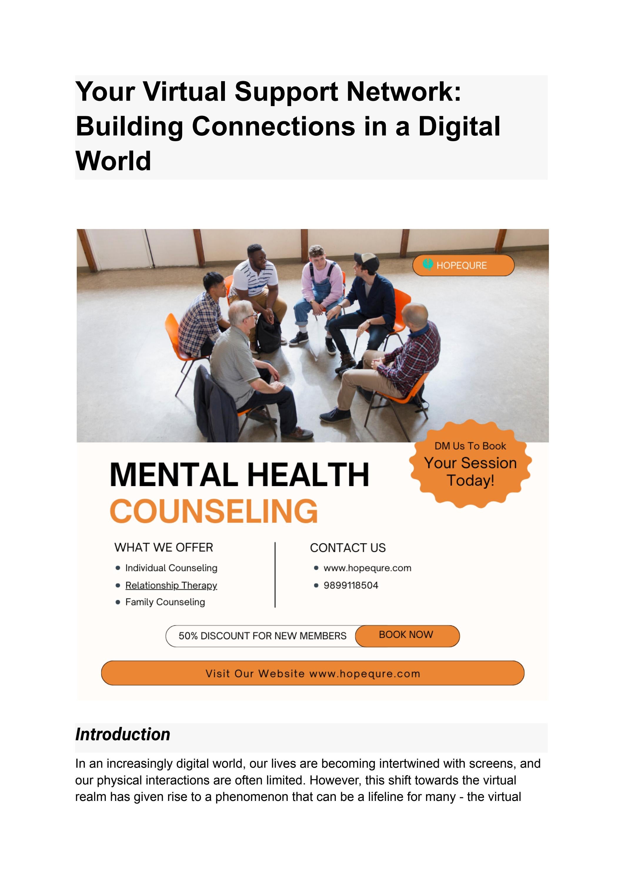 Your Virtual Support Network: Building Connections in a Digital World ...