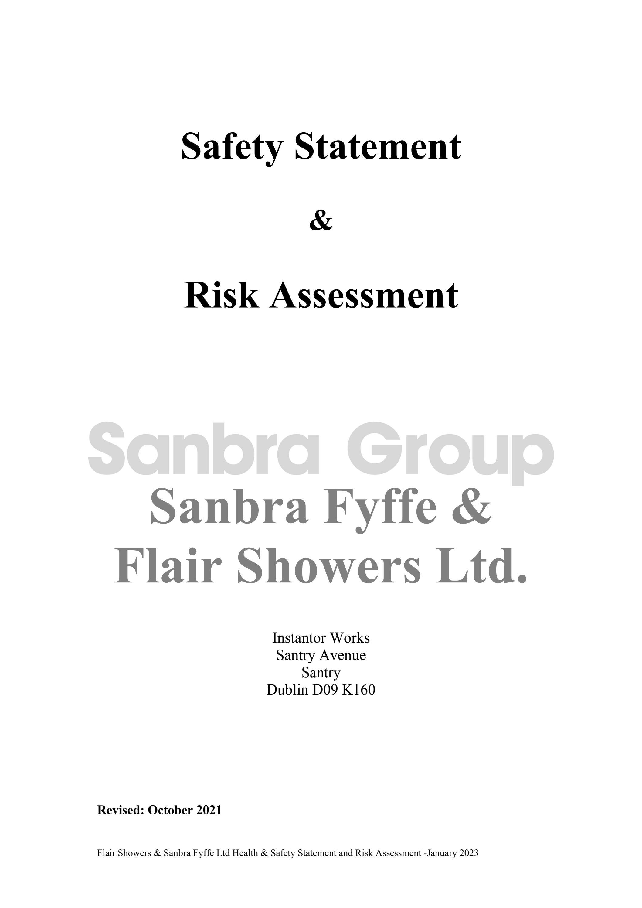 Sanbra Fyffe & Flair Safety Statement by Flair_Showers - Issuu