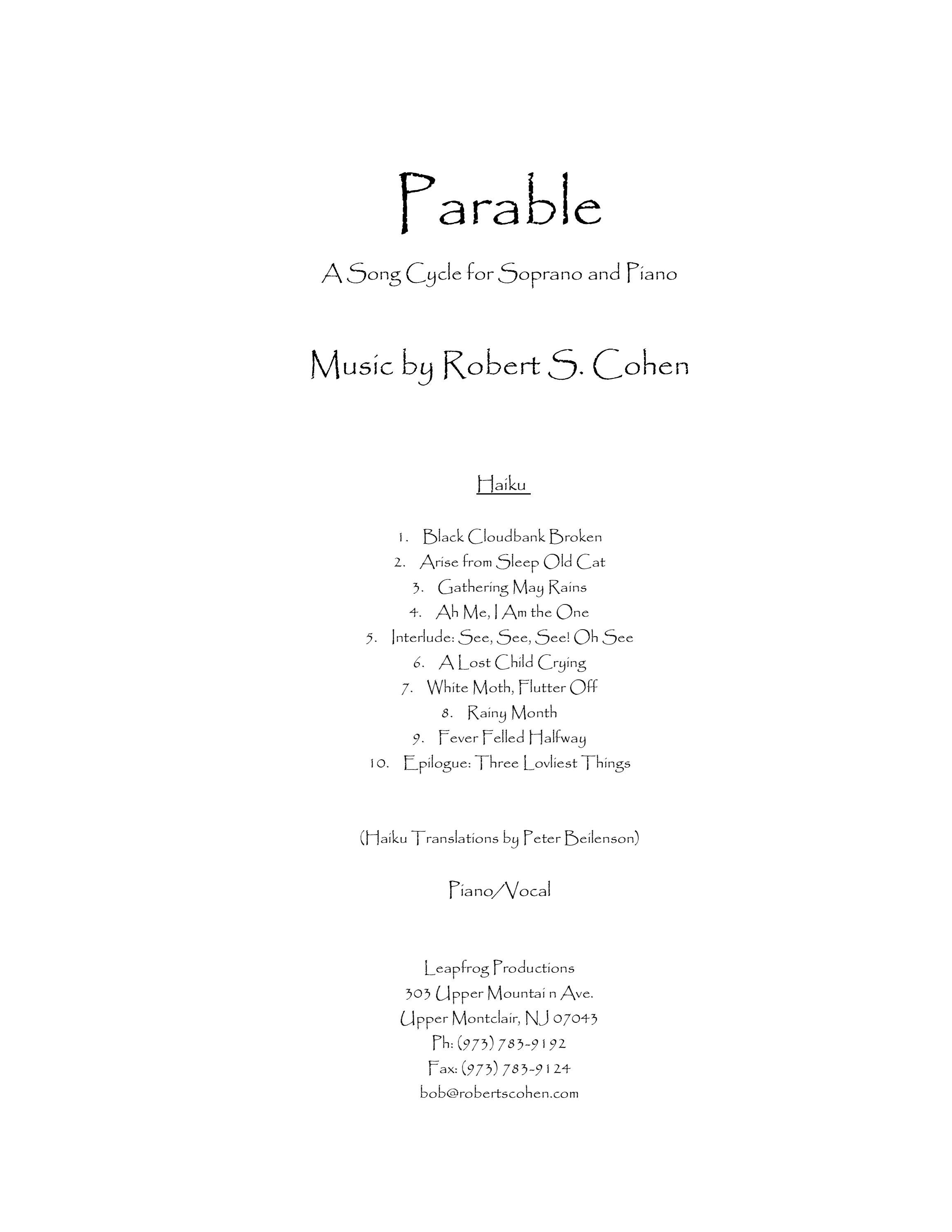 Parable (1986) by bobcohenmusic - Issuu