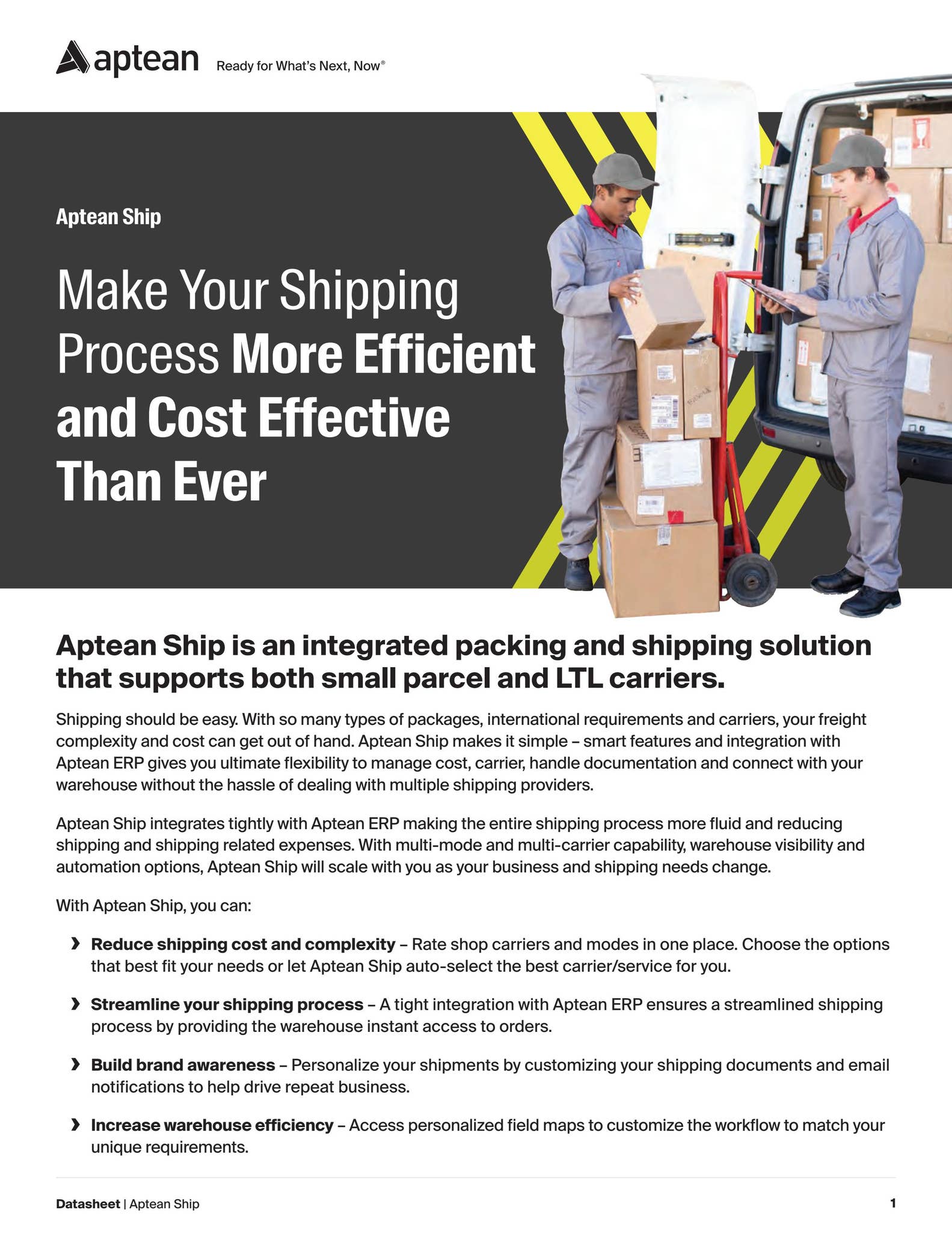 Aptean Ship Datasheet: Make Your Shipping Process More Efficient and Cost Effective Than Ever by ...