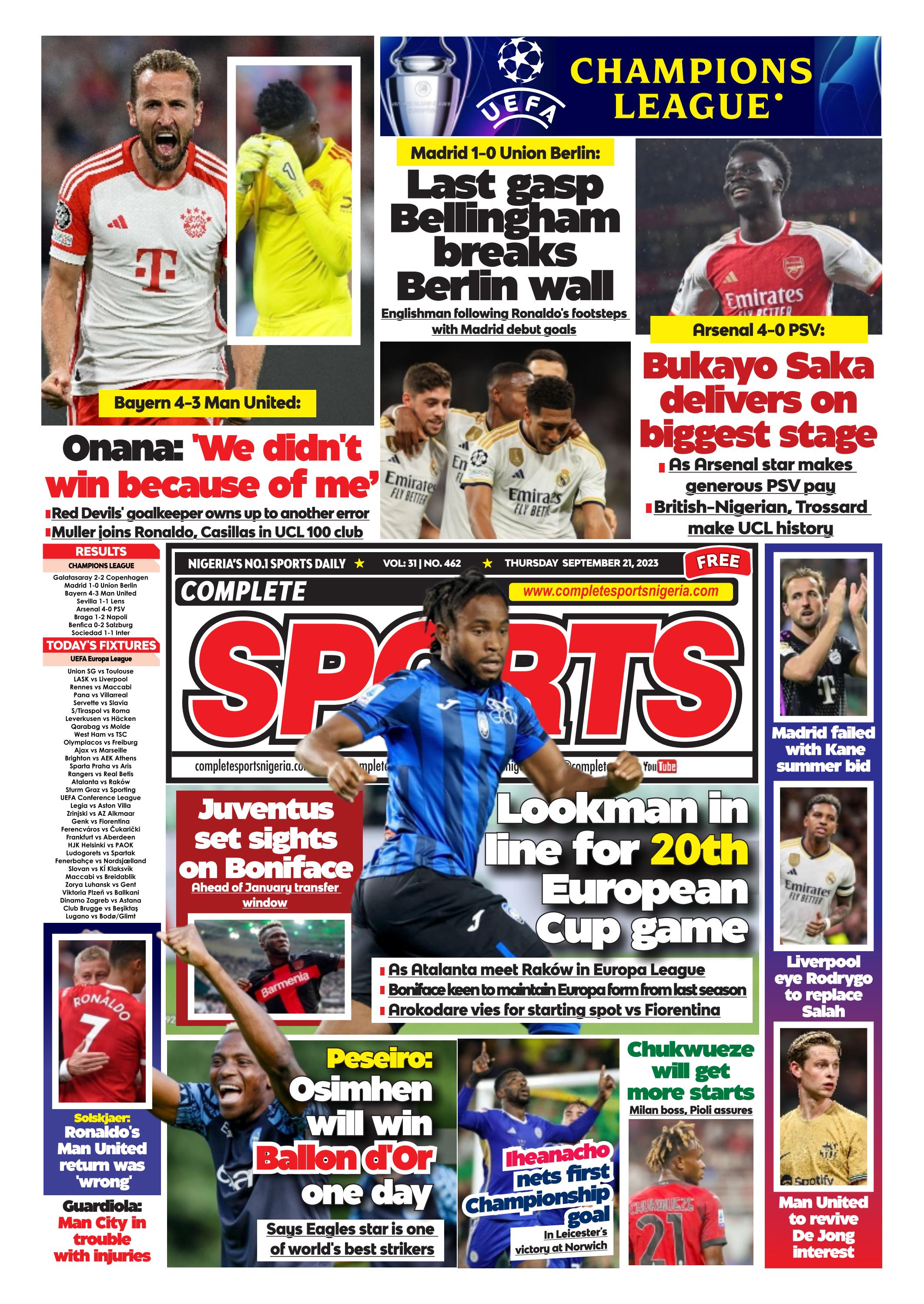 COMPLETE SPORTS - THURSDAY, SEP 21, 2023 by Complete Sports - Issuu