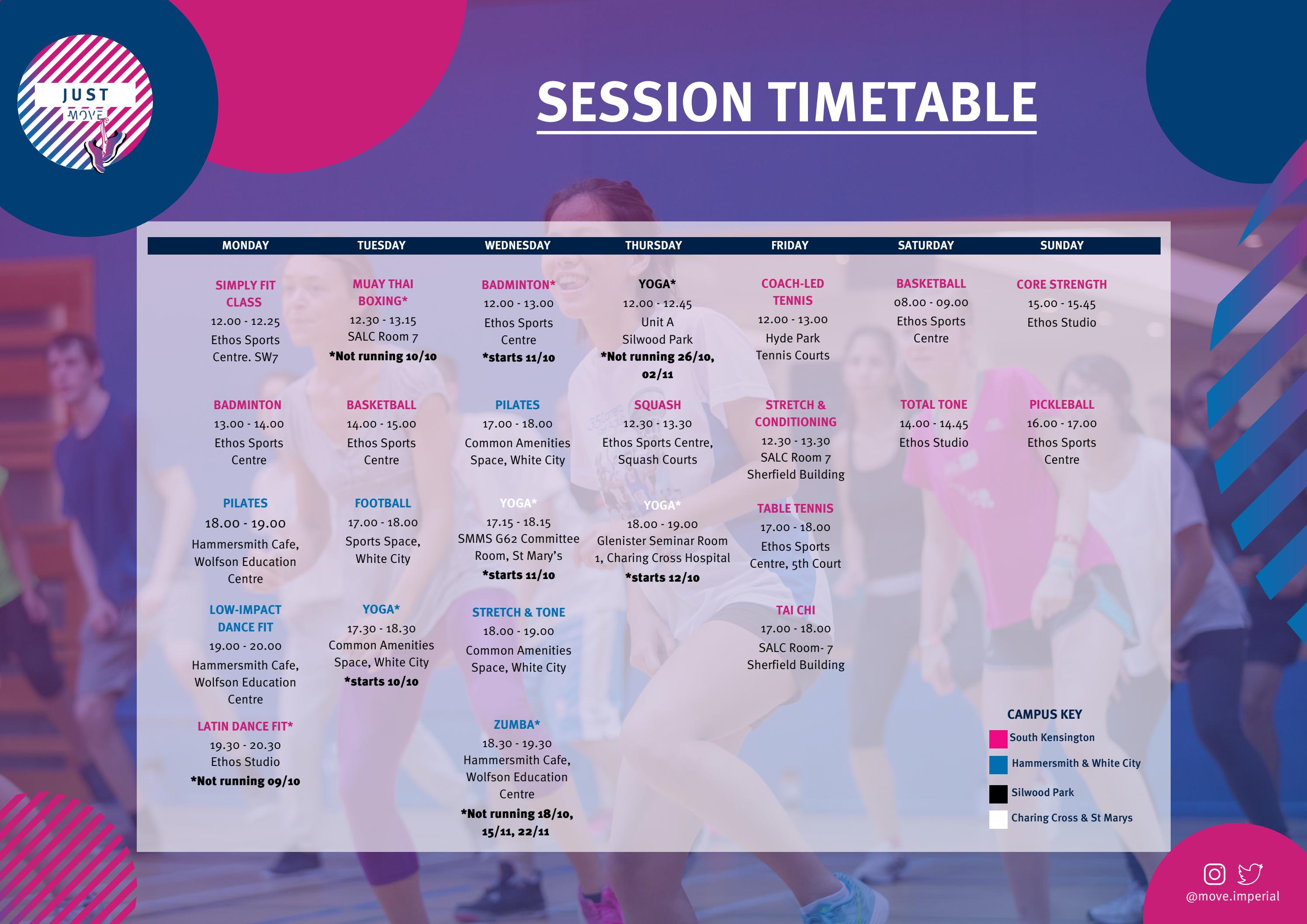 Just Move Timetable by Imperial College London - Issuu