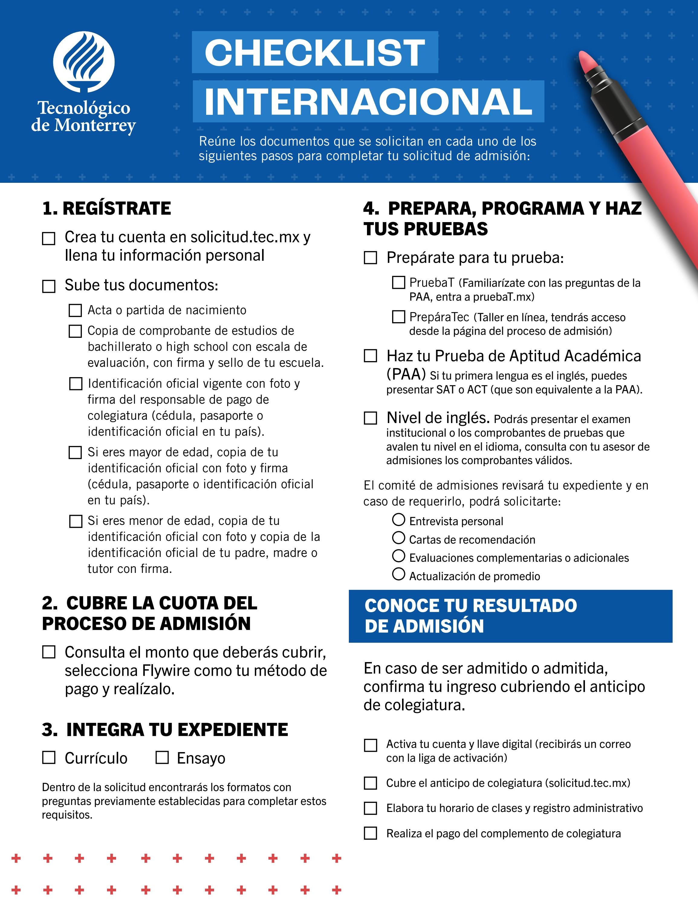 Checklist de admisión - INT by Tecnológico de Monterrey - Issuu