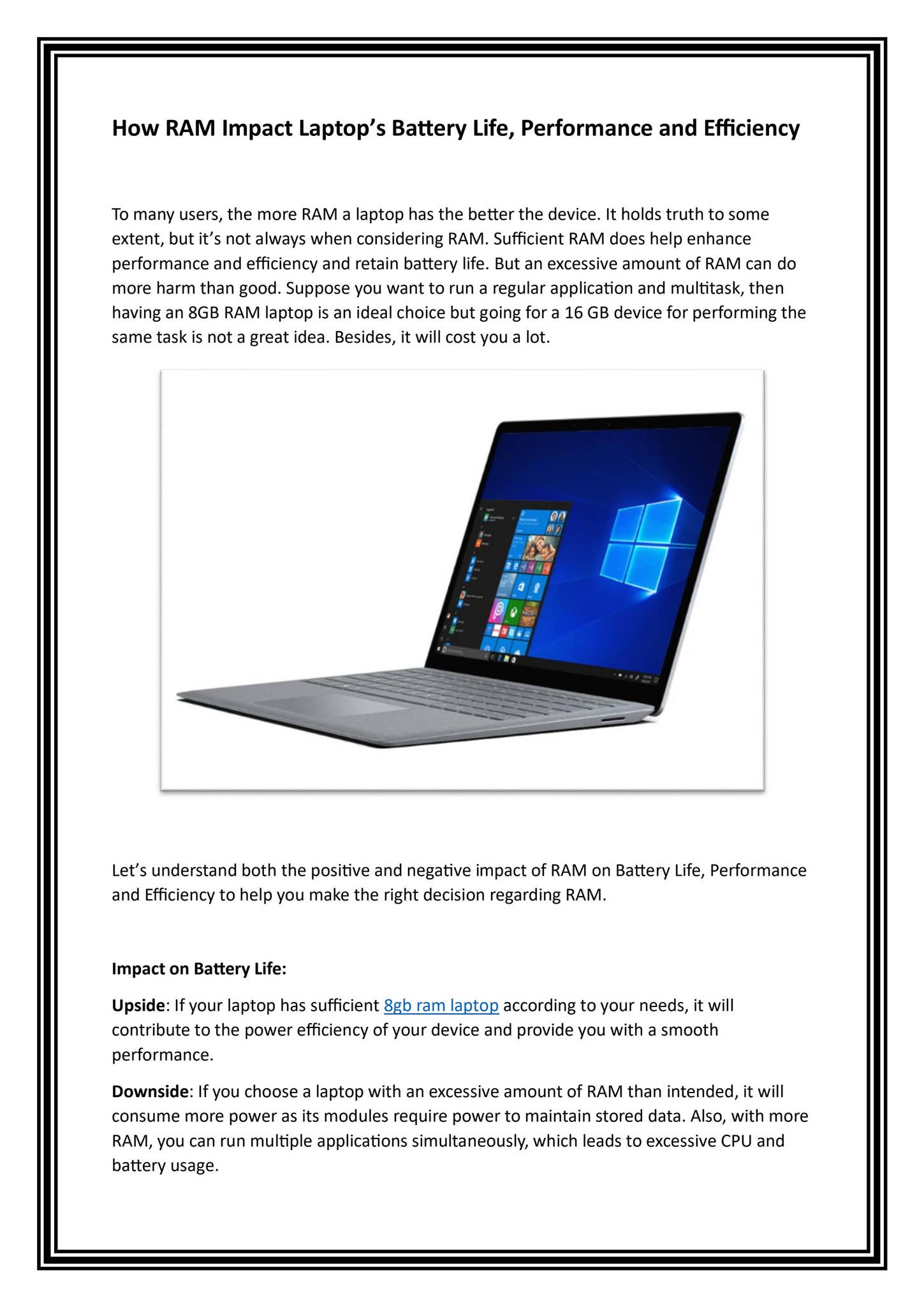 How RAM Impact Laptop’s Battery Life, Performance and Efficiency by ...