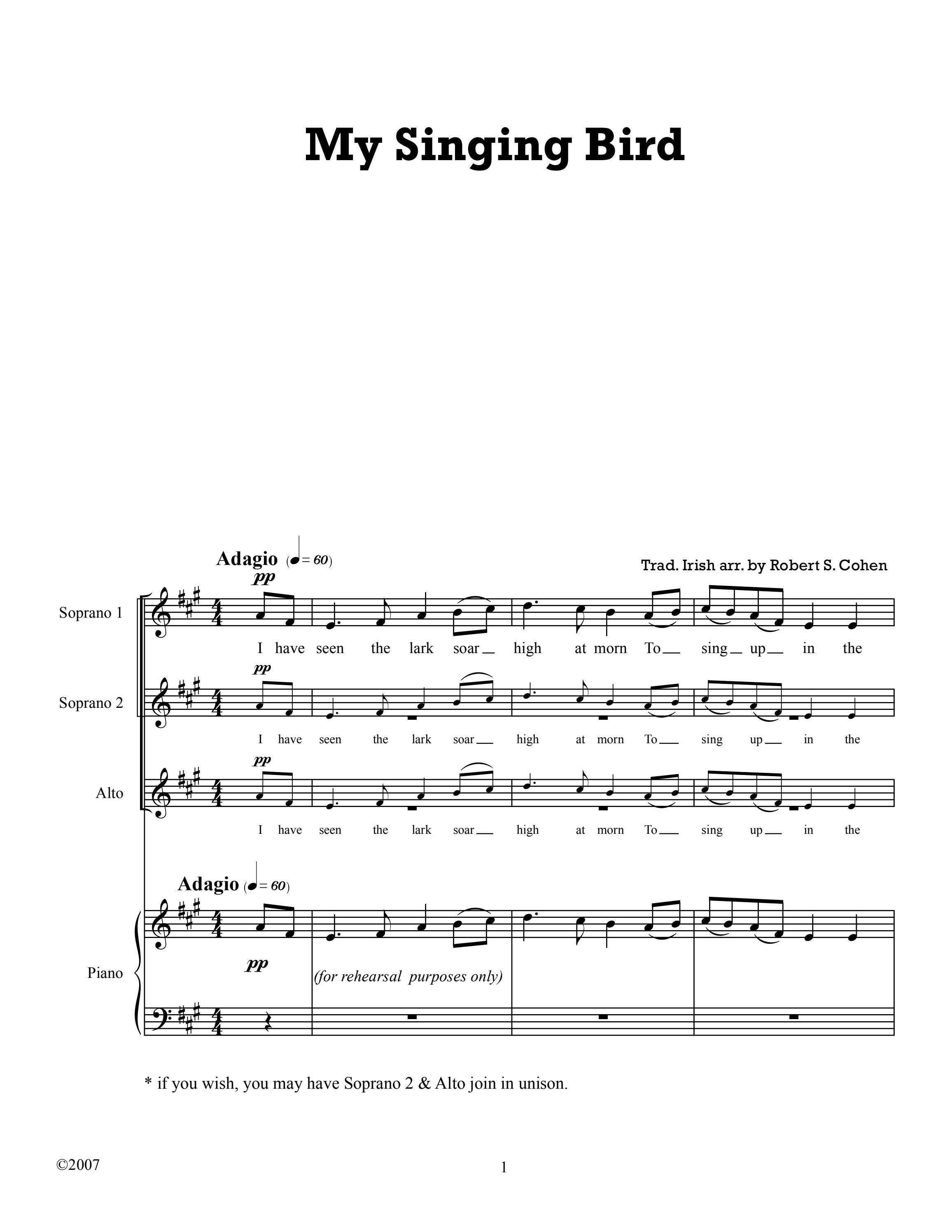 My Singing Bird (2008) by bobcohenmusic - Issuu