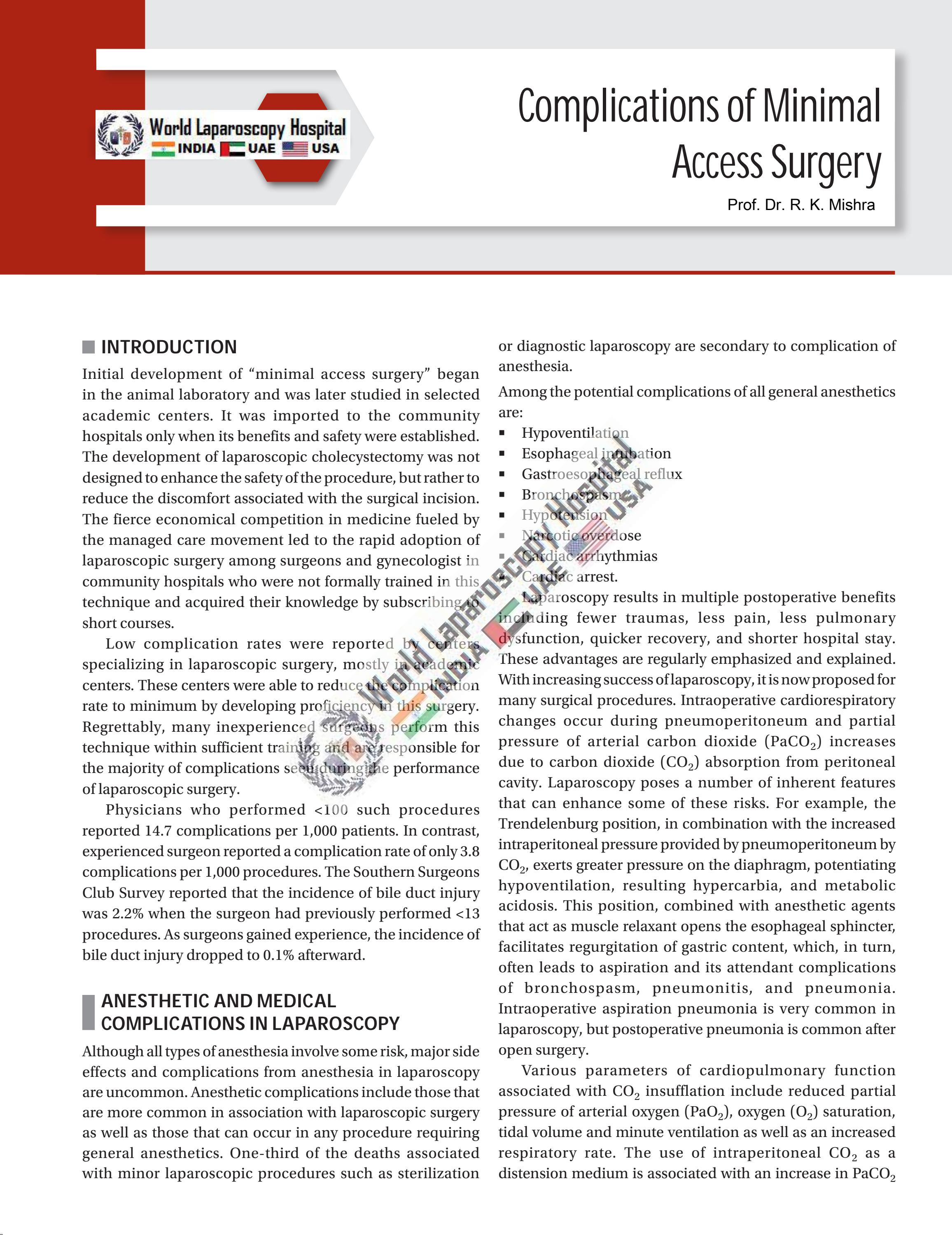 Complications of Minimal Access Surgery by laphosp - Issuu