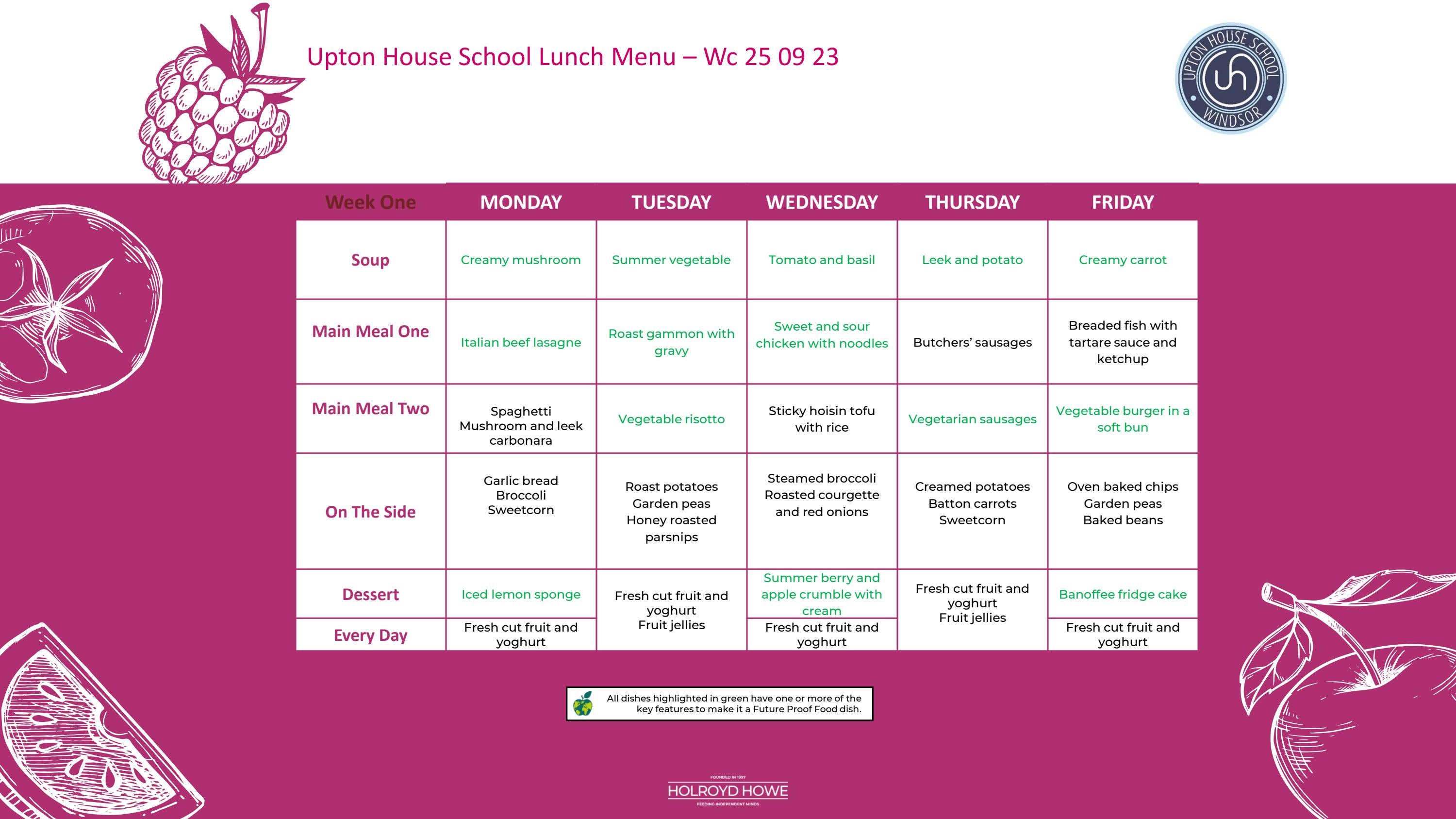 Lunch Menu - Wc 25 09 23 by Upton House School - Issuu