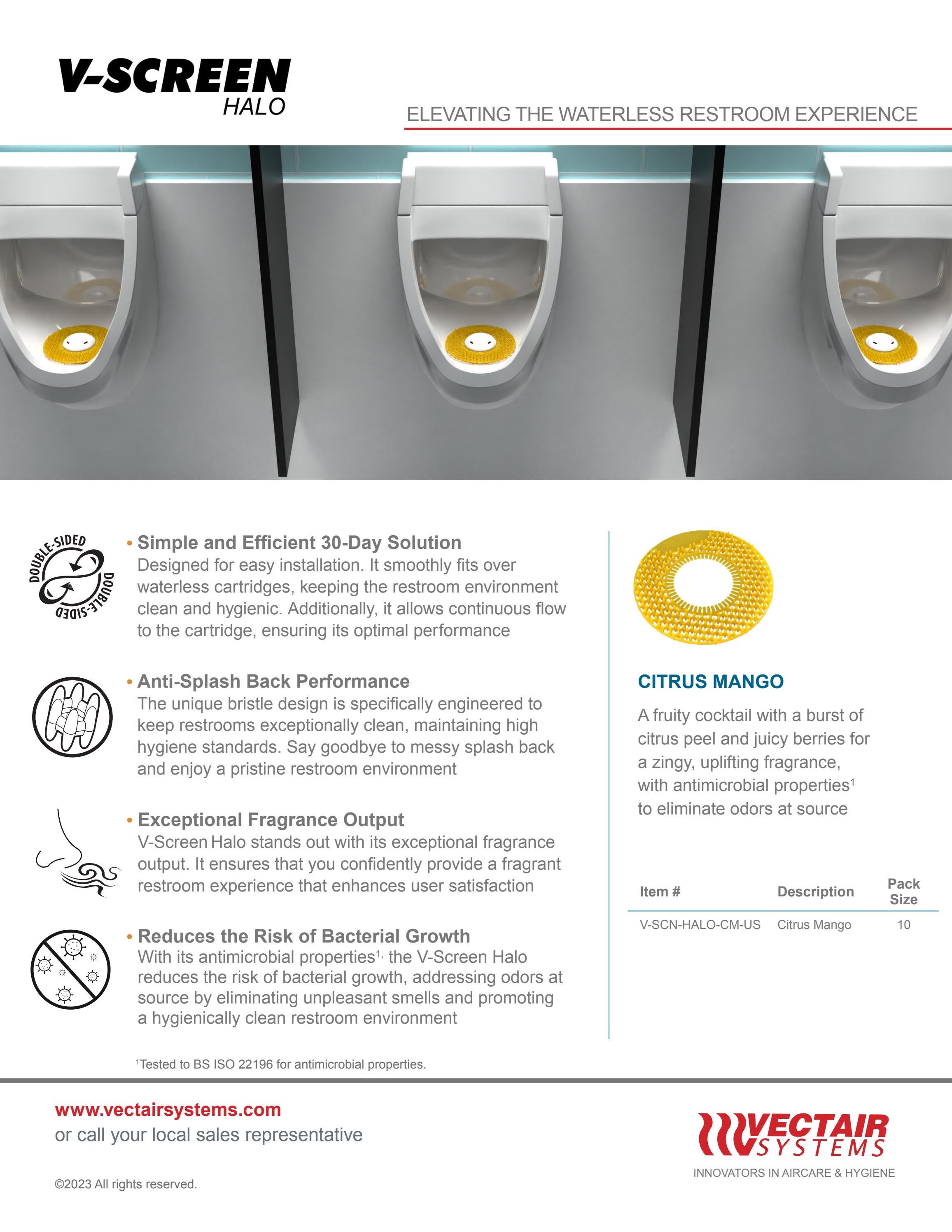 V-Screen Halo 30 Day Urinal Screen by vectairsystems - Issuu