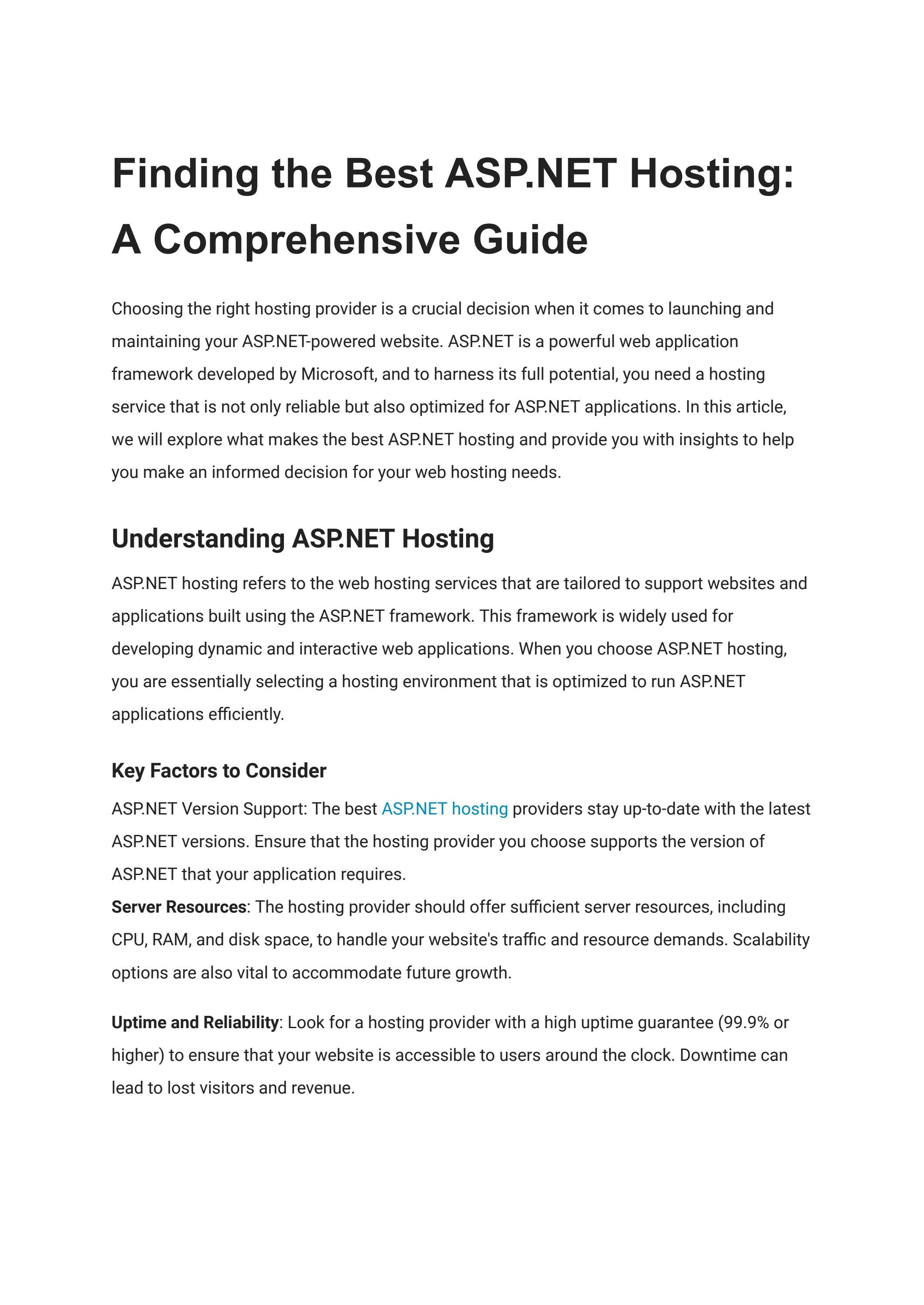 ASP.NET Hosting | Discover the Best ASP.NET Hosting Providers by Waleed ...