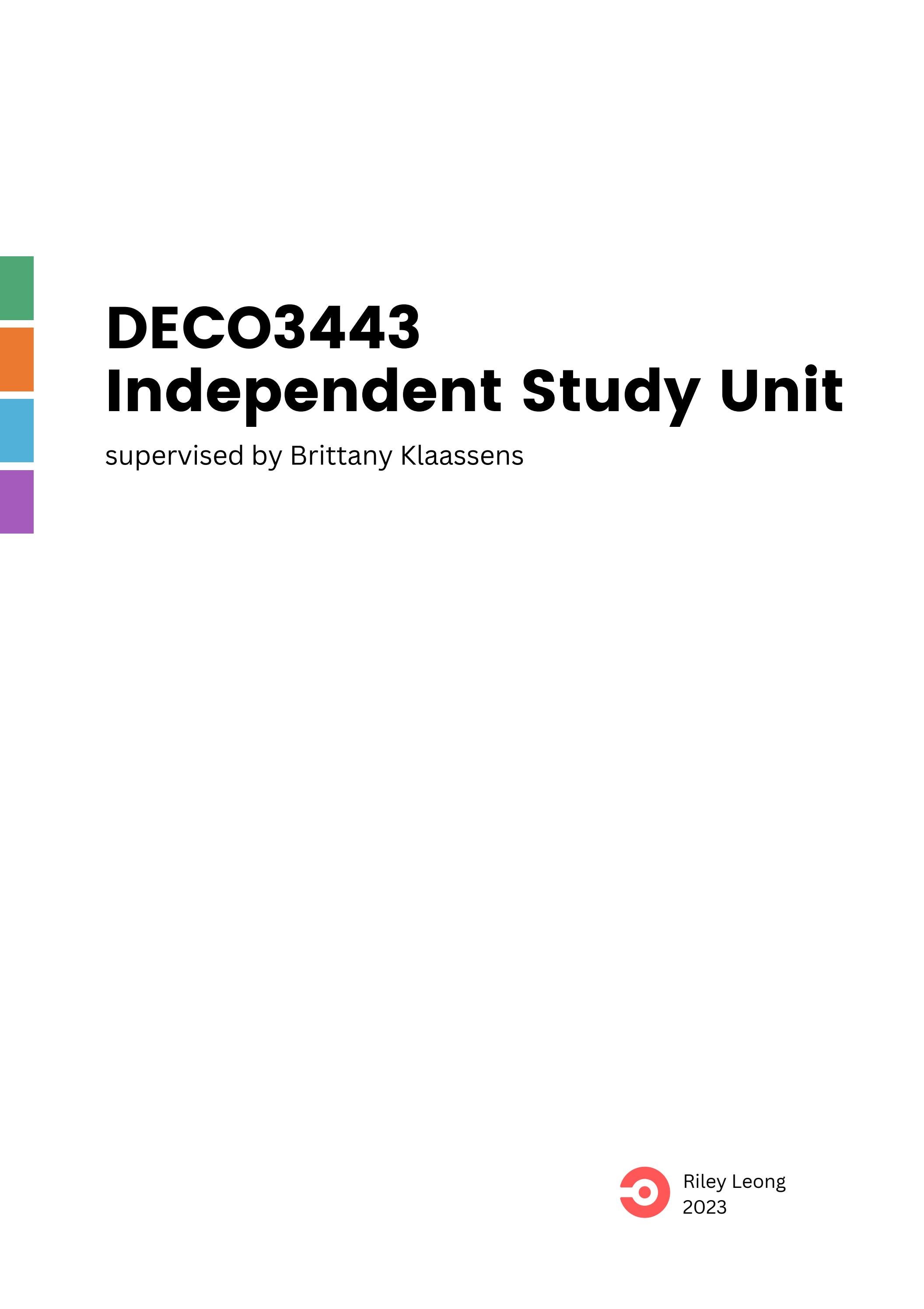 Y3S1 Design Computing - Independent Study Unit by rileyjl - Issuu