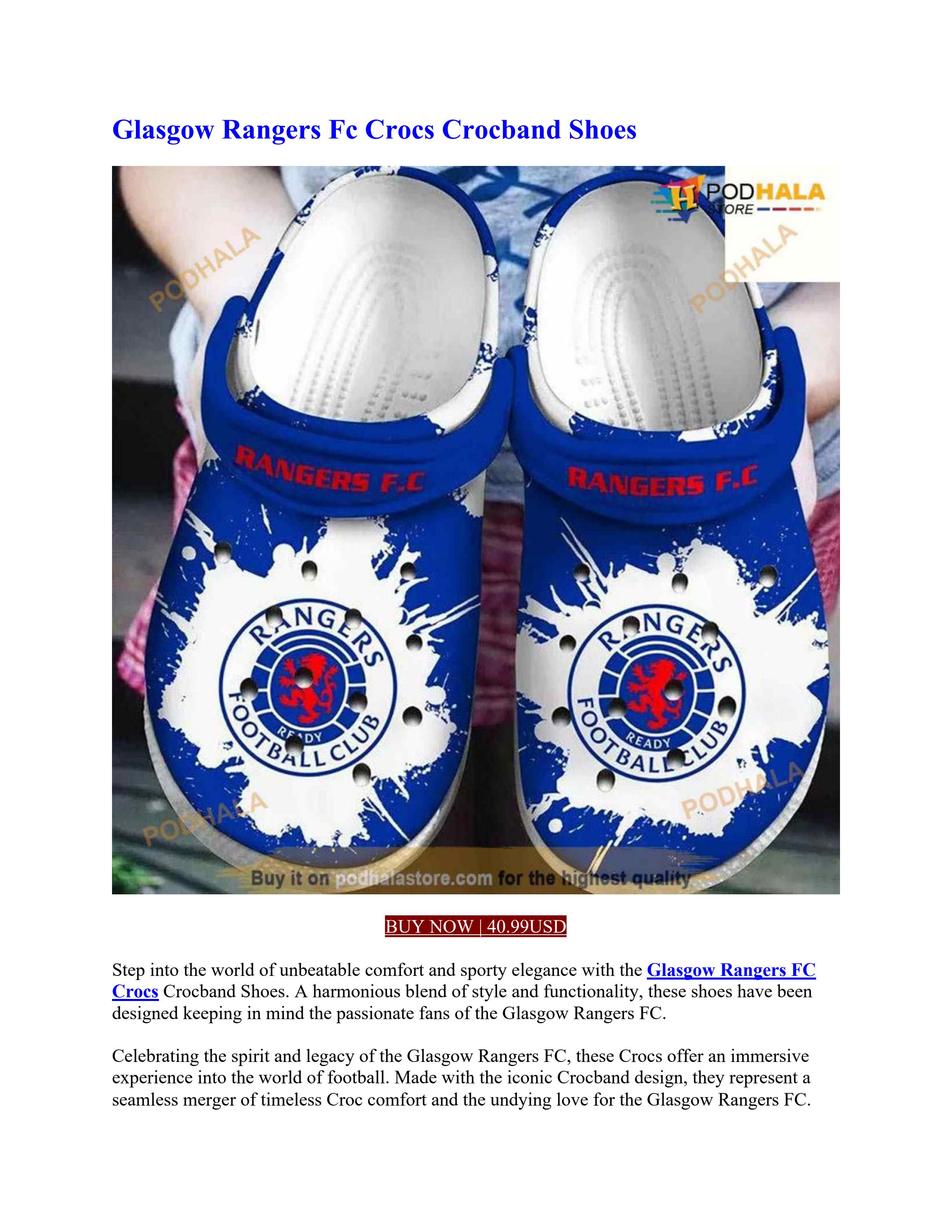 Glasgow Rangers Fc Crocs Crocband Shoes For Fans by Podhala Store - Issuu