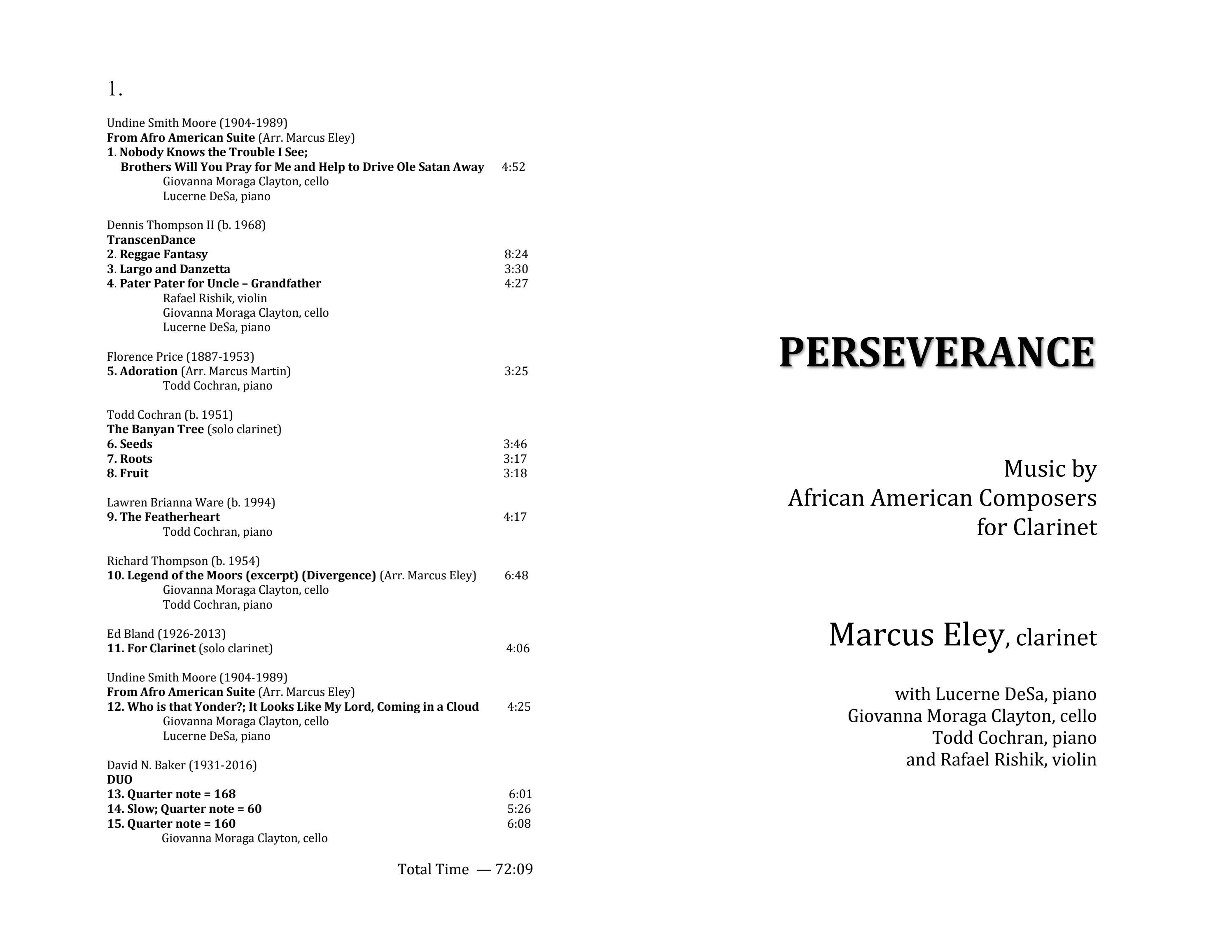 Perseverance liner notes by Louis Levitt - Issuu